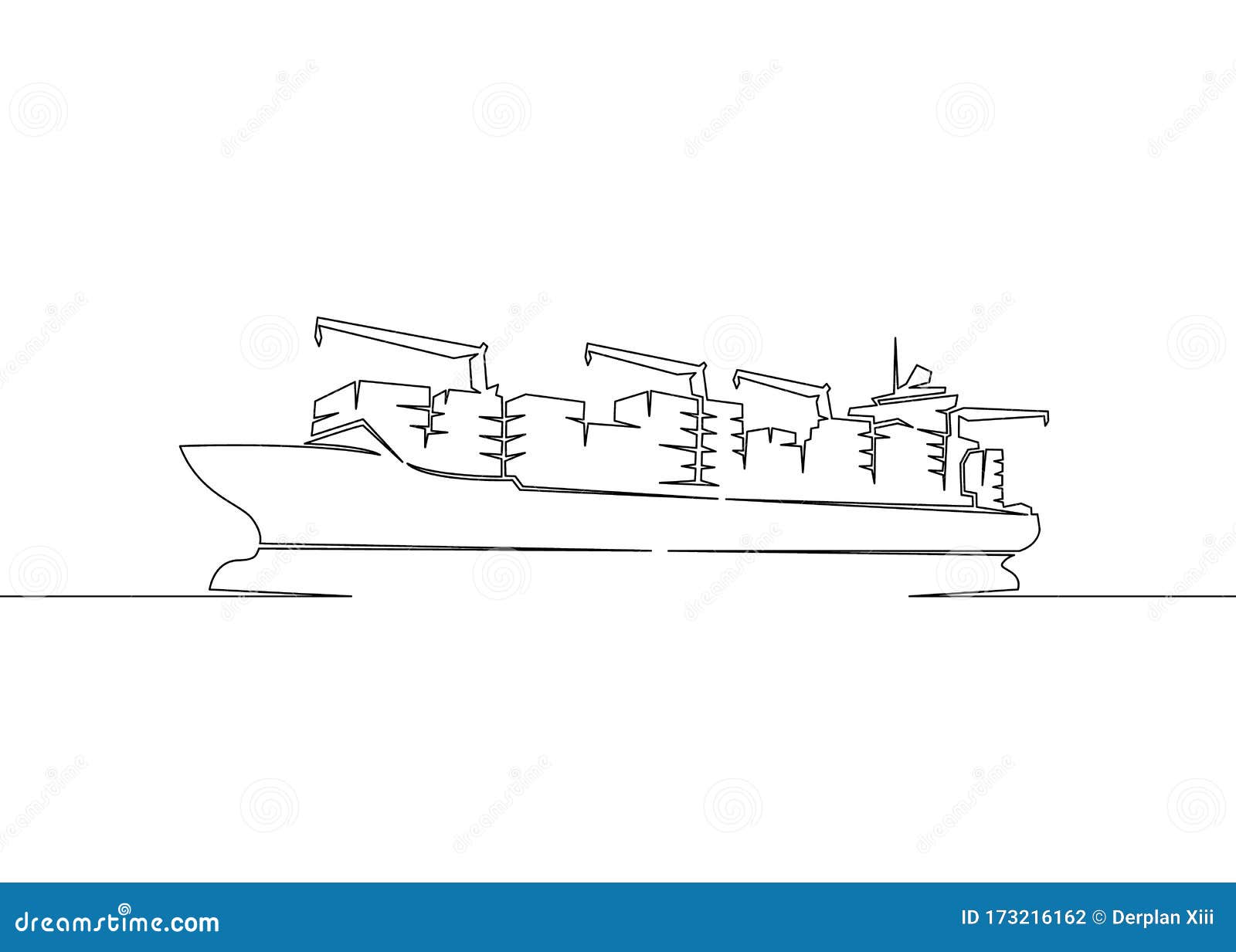Cargo transport ship stock illustration. Illustration of business ...