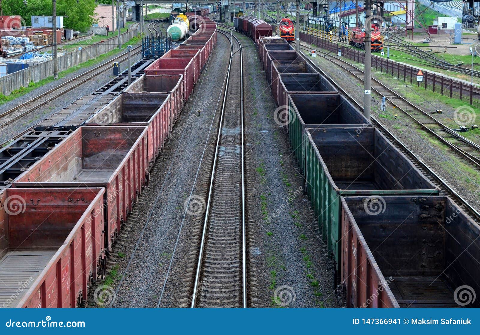 Cargo Transportation by Railway, Sorting Freight Railway Station ...