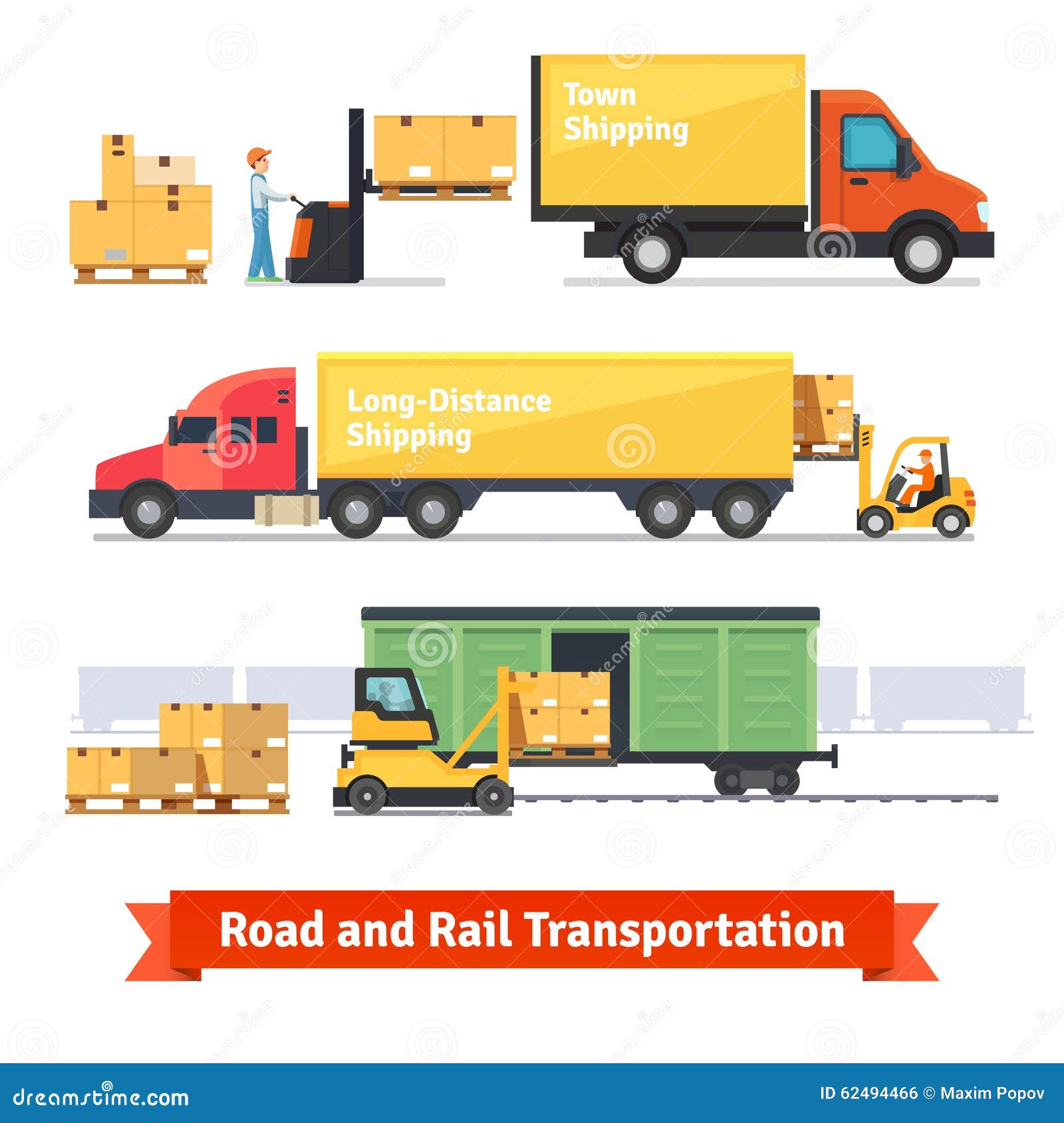 Cargo Transportation Service, Delivery Boy Carrying Box To Truck ...