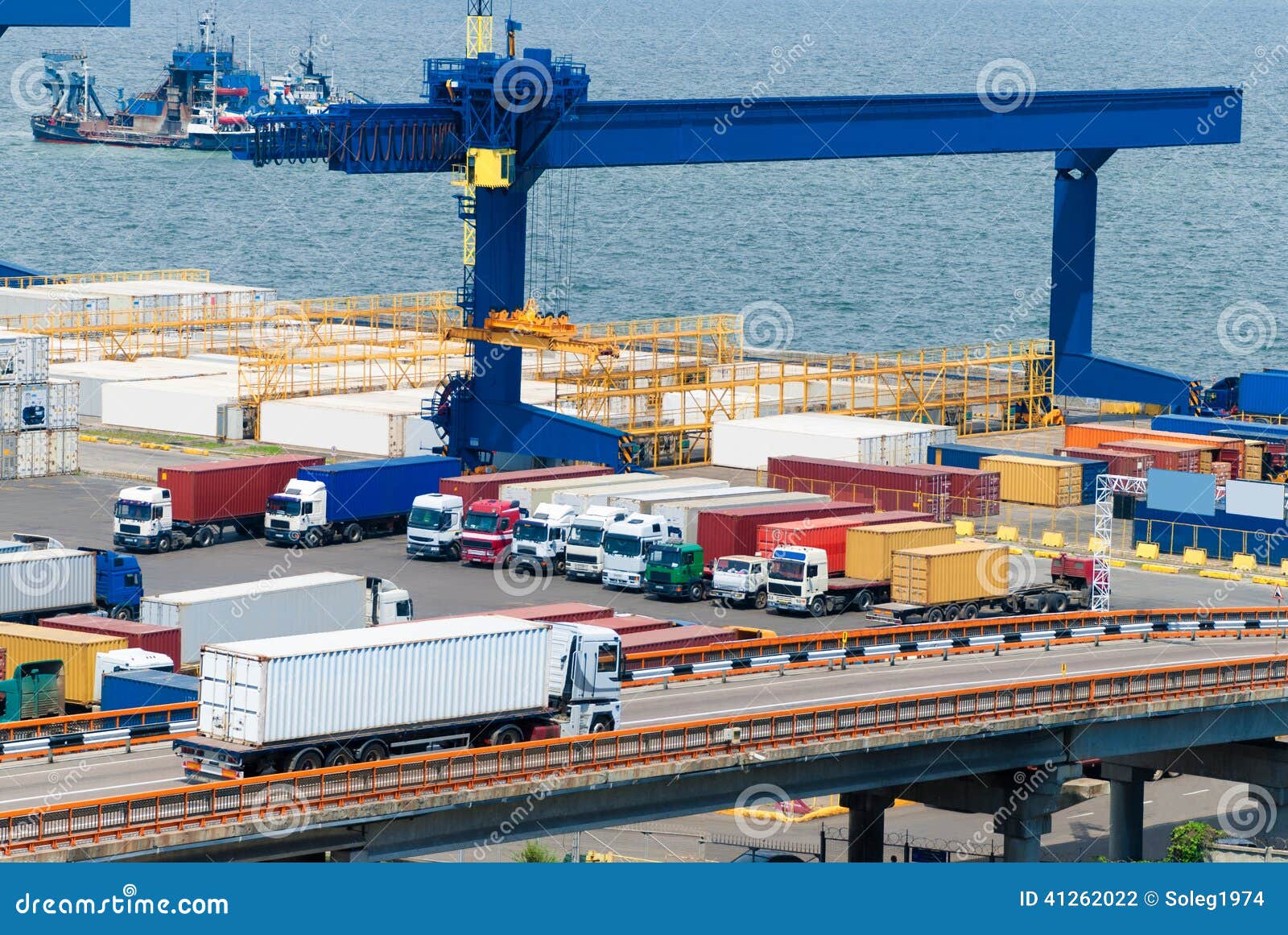 Cargo Transportation Truck and Ship Stock Photo - Image of ship ...