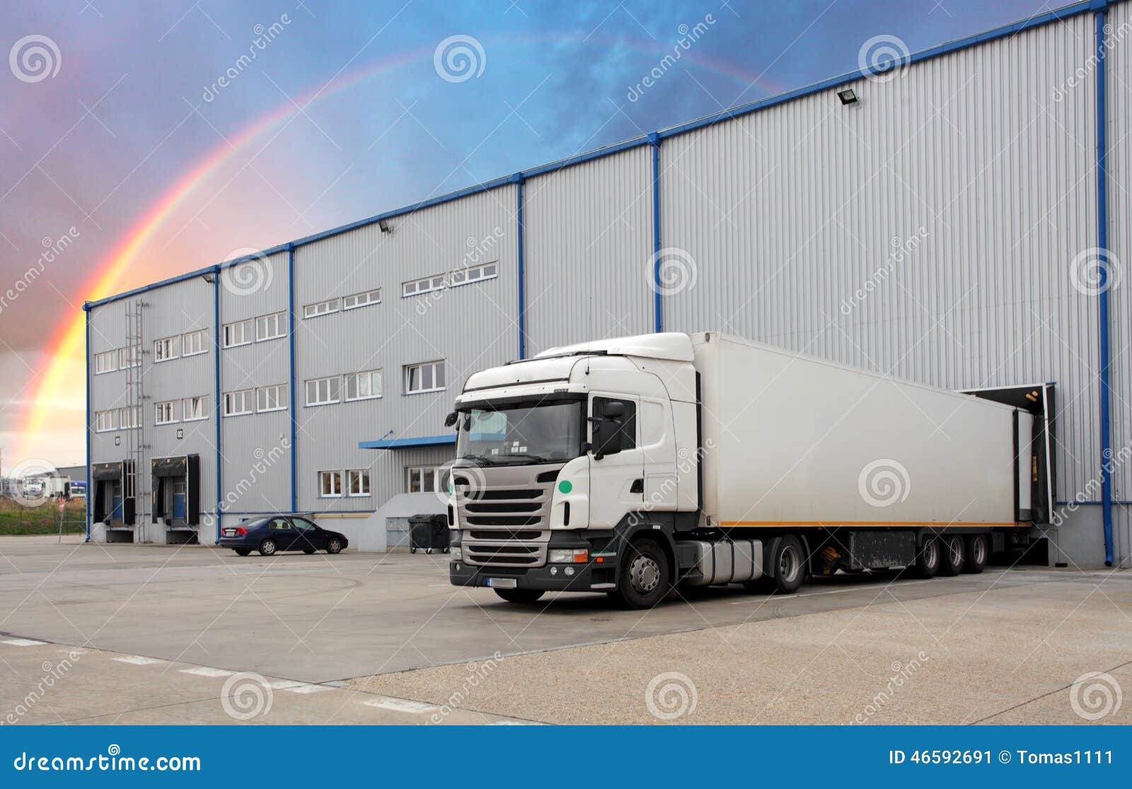 Cargo Transportation - Truck in the Warehouse Stock Image - Image of ...