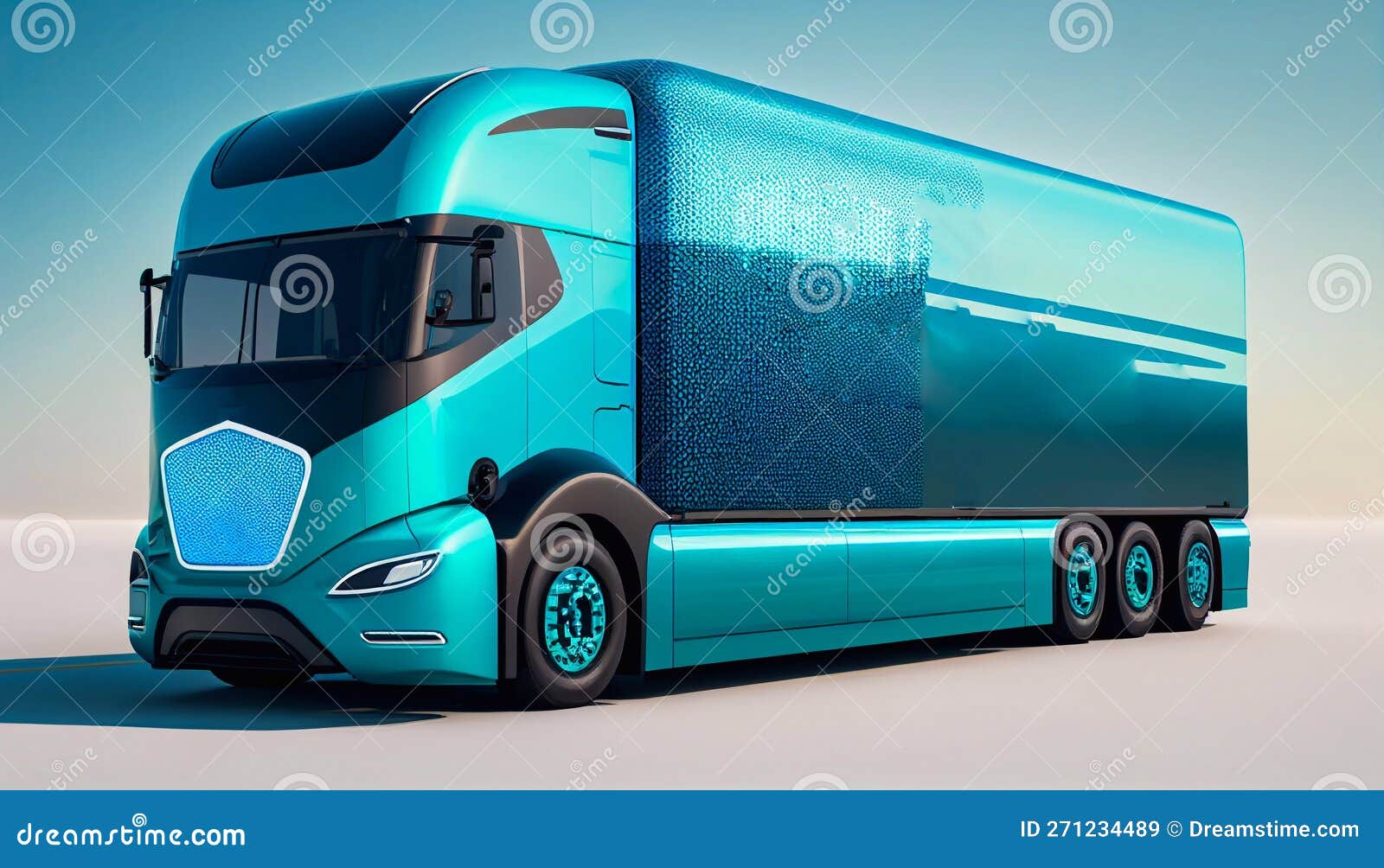 Cargo Truck with a Face Masked Driver Isolated. Flat Style Illustration ...