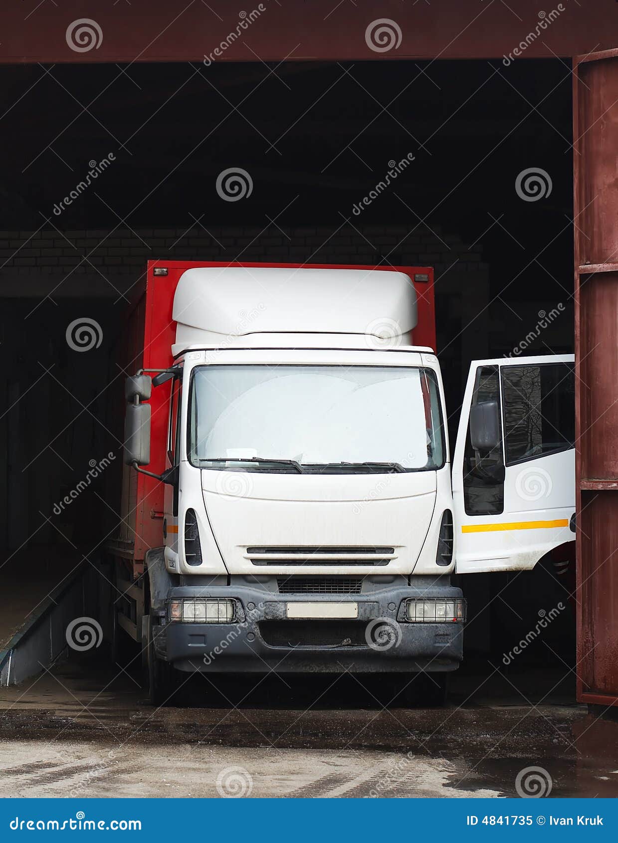 Cargo truck at garage stock image. Image of transportation - 4841735