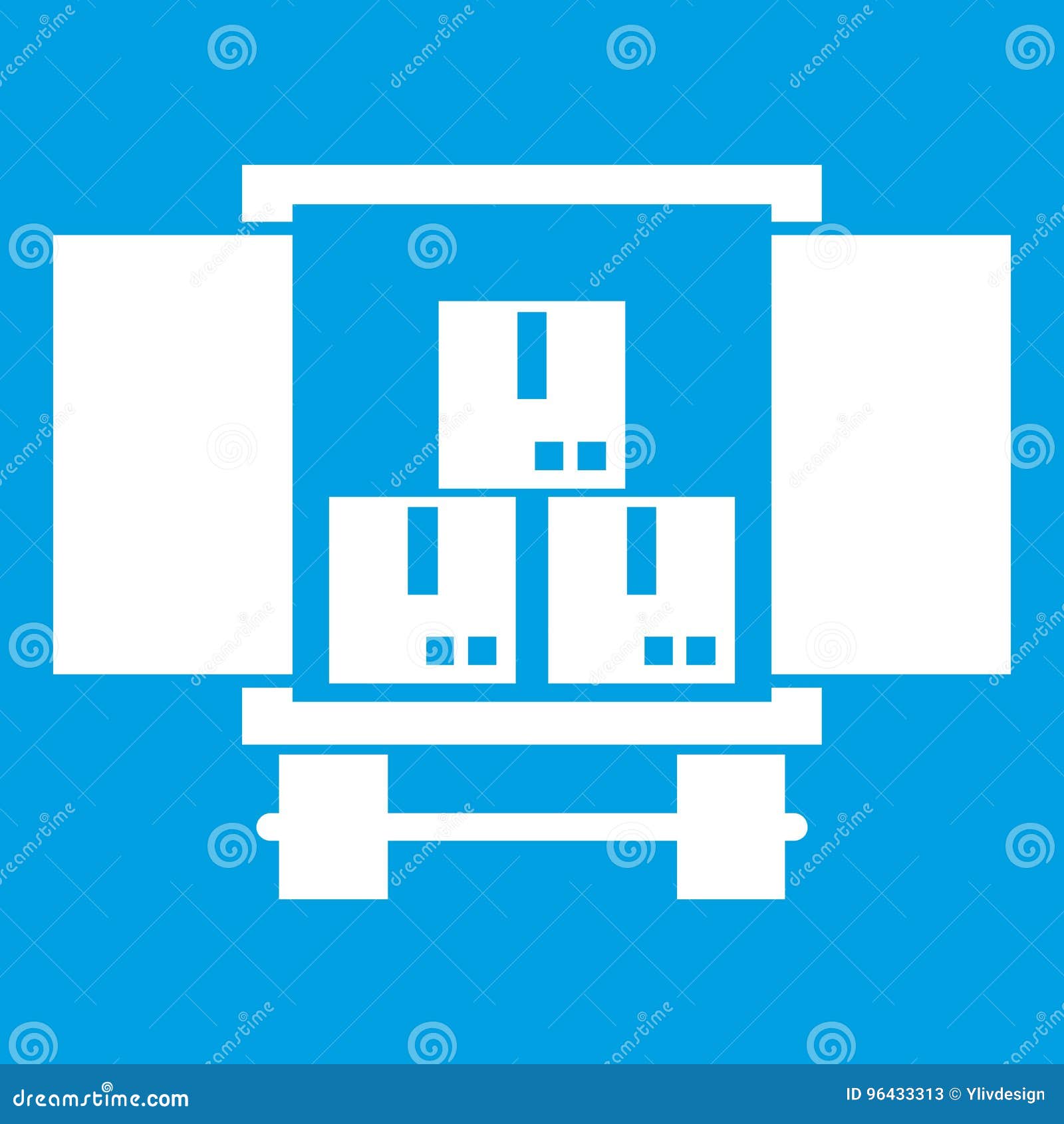 Cargo Truck with Load Icon White Stock Vector - Illustration of ...