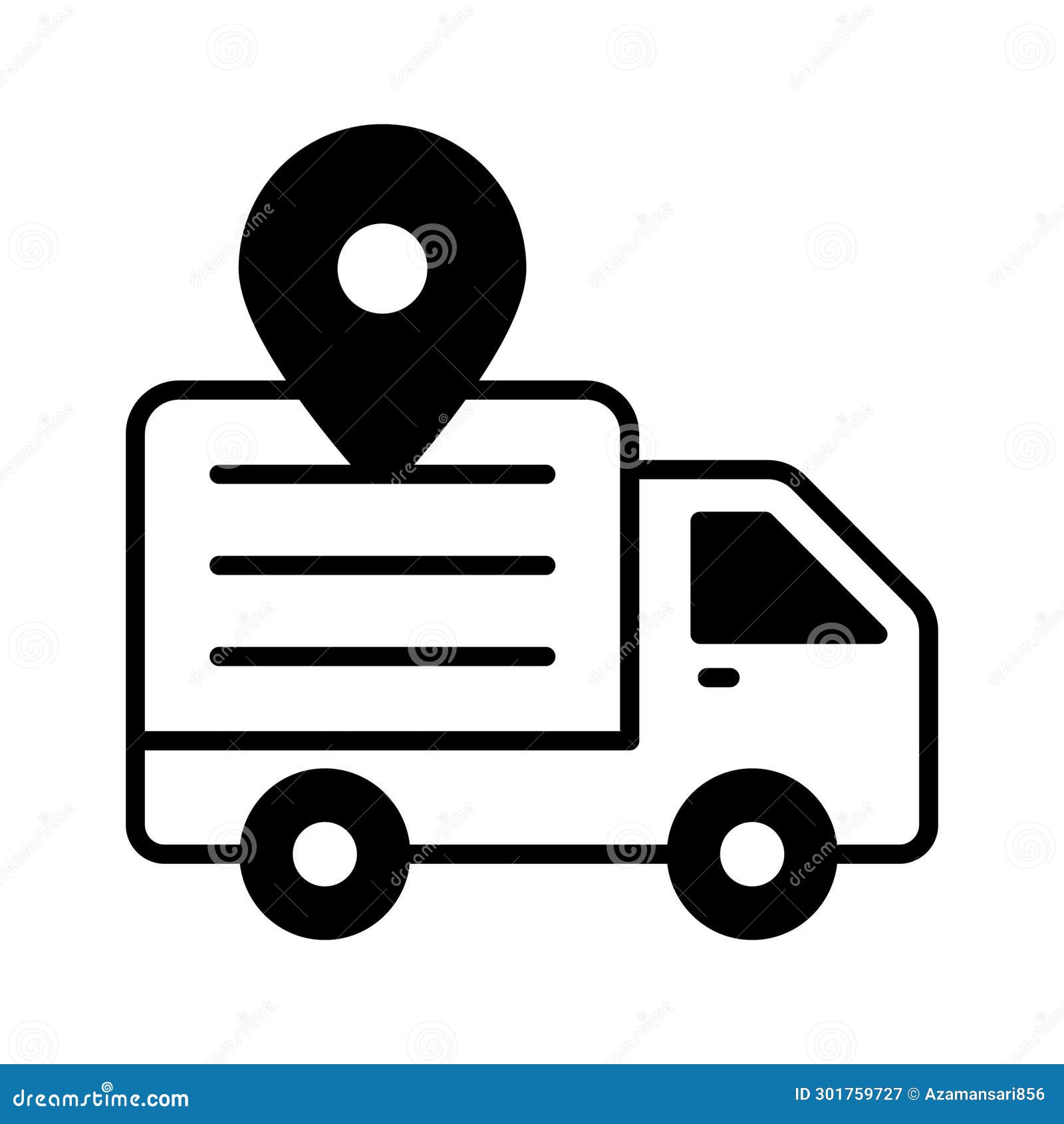 Cargo Truck with Map Pin Showing Concept Icon of Cargo Location ...