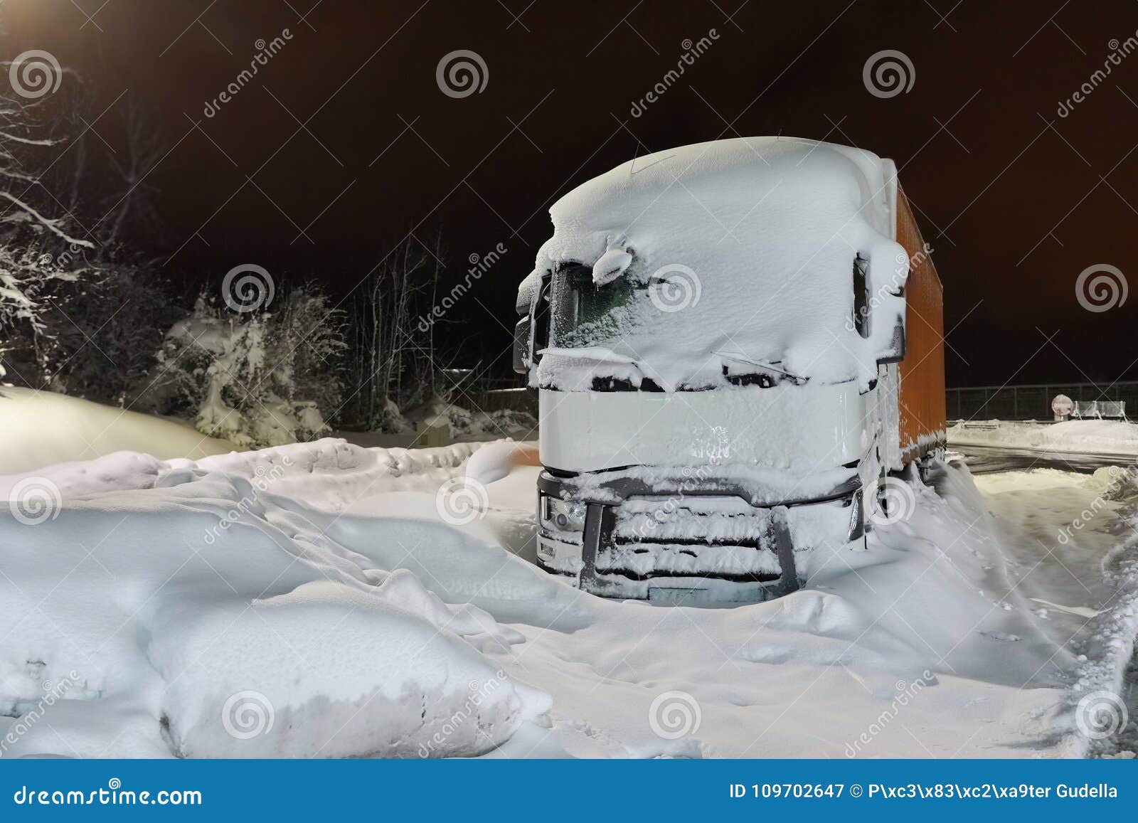 Cargo Truck in Snow stock image. Image of rest, lorry - 109702647