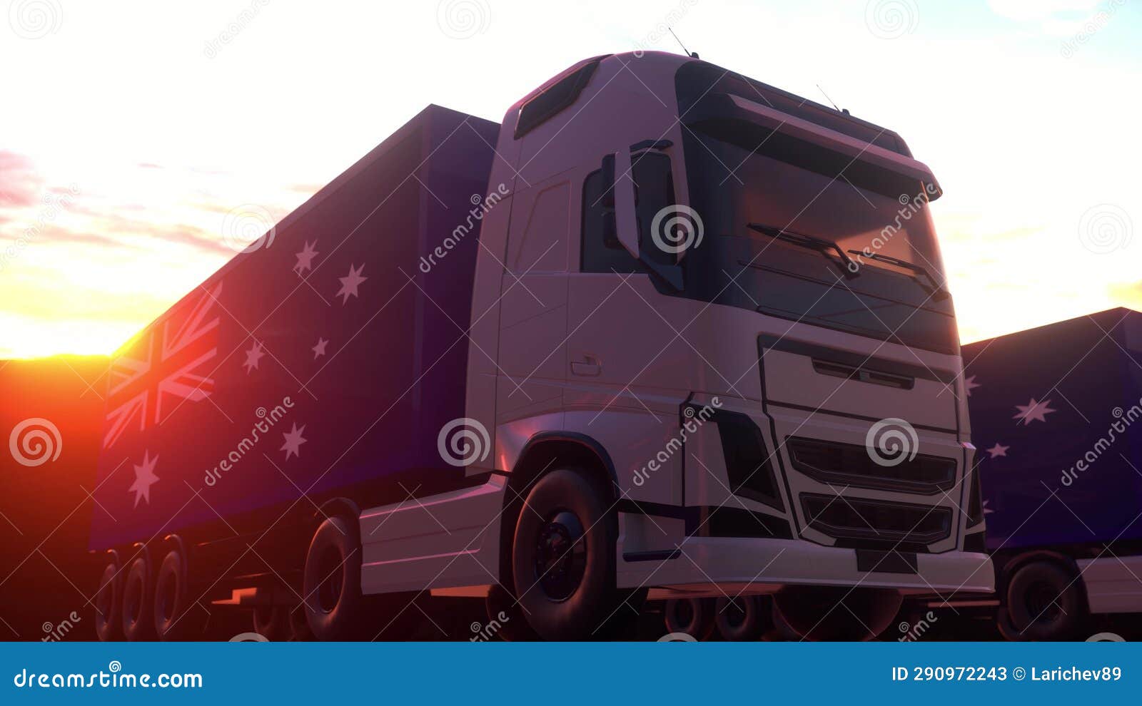 Cargo Trucks with Australia Flag. Trucks from Australia Loading or ...