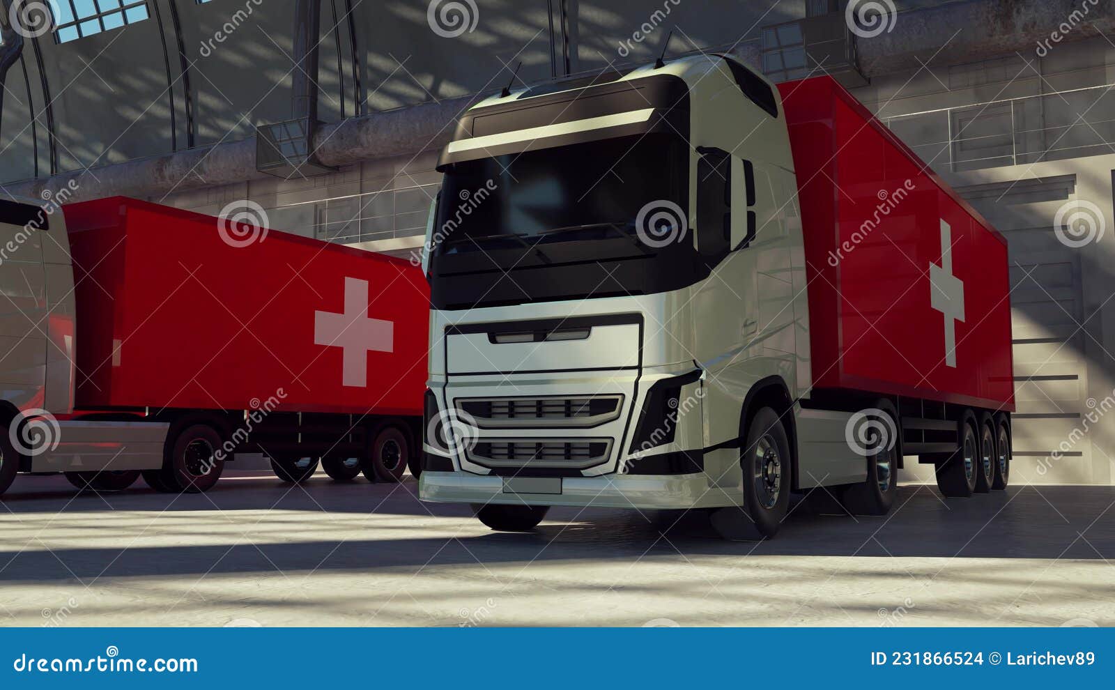 Cargo Trucks with Switzerland Flag. Trucks from Swiss Loading or ...