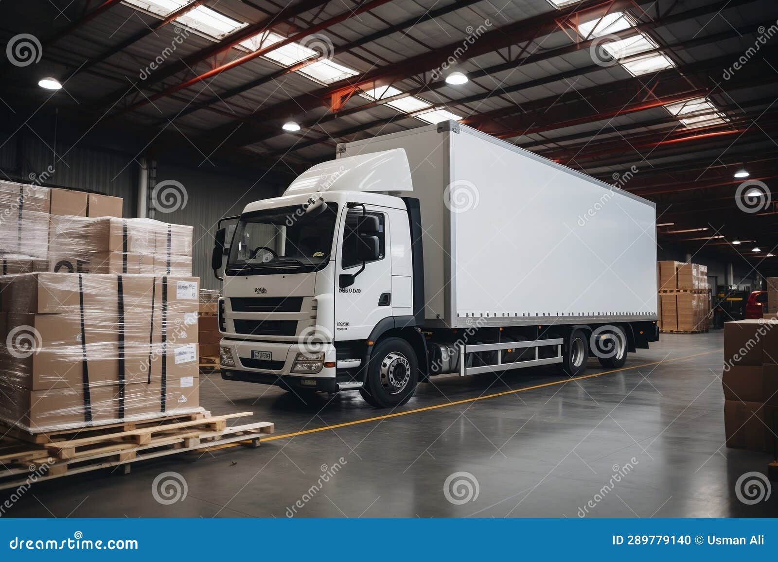 Cargo Unloading in Warehouse by Truck. AI Stock Photo - Image of ...