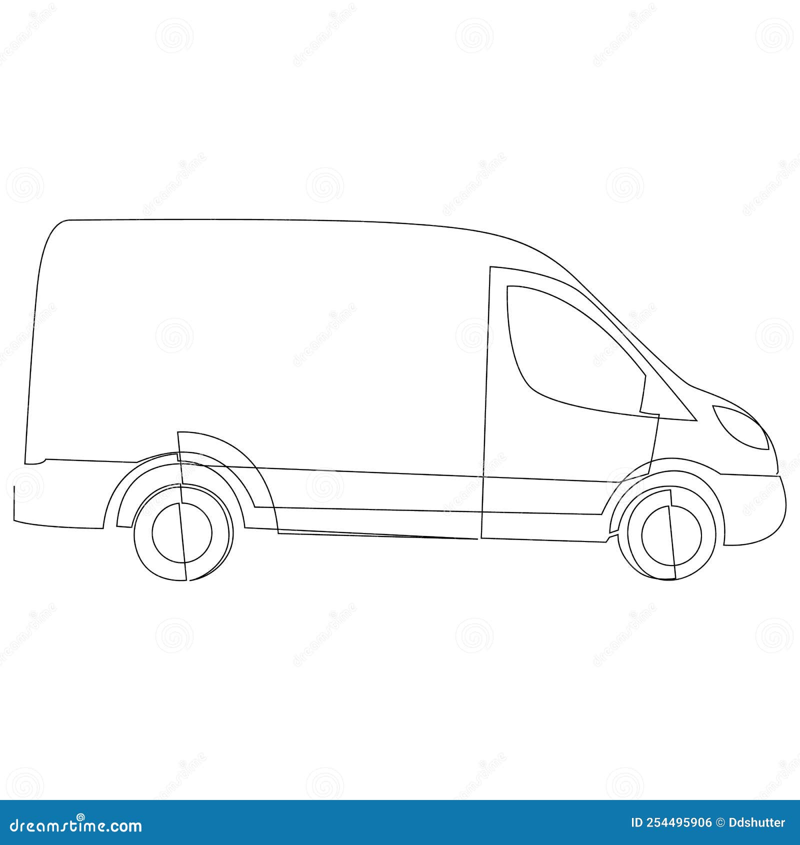 Cargo Van Continuous One Line Drawing. Logistics, Conveyance Service ...