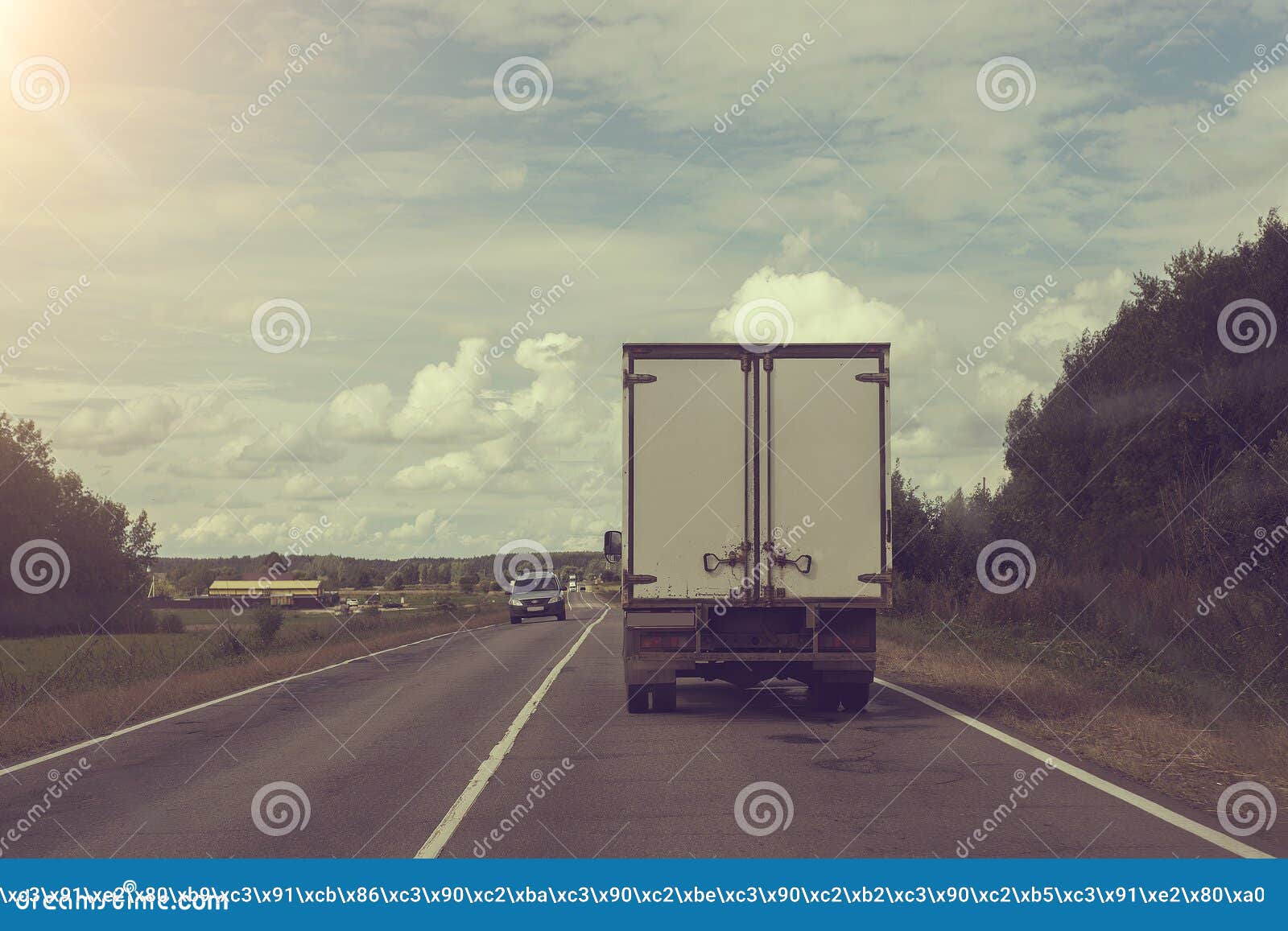 Cargo Van on the Highway in the Countryside Stock Photo - Image of ...