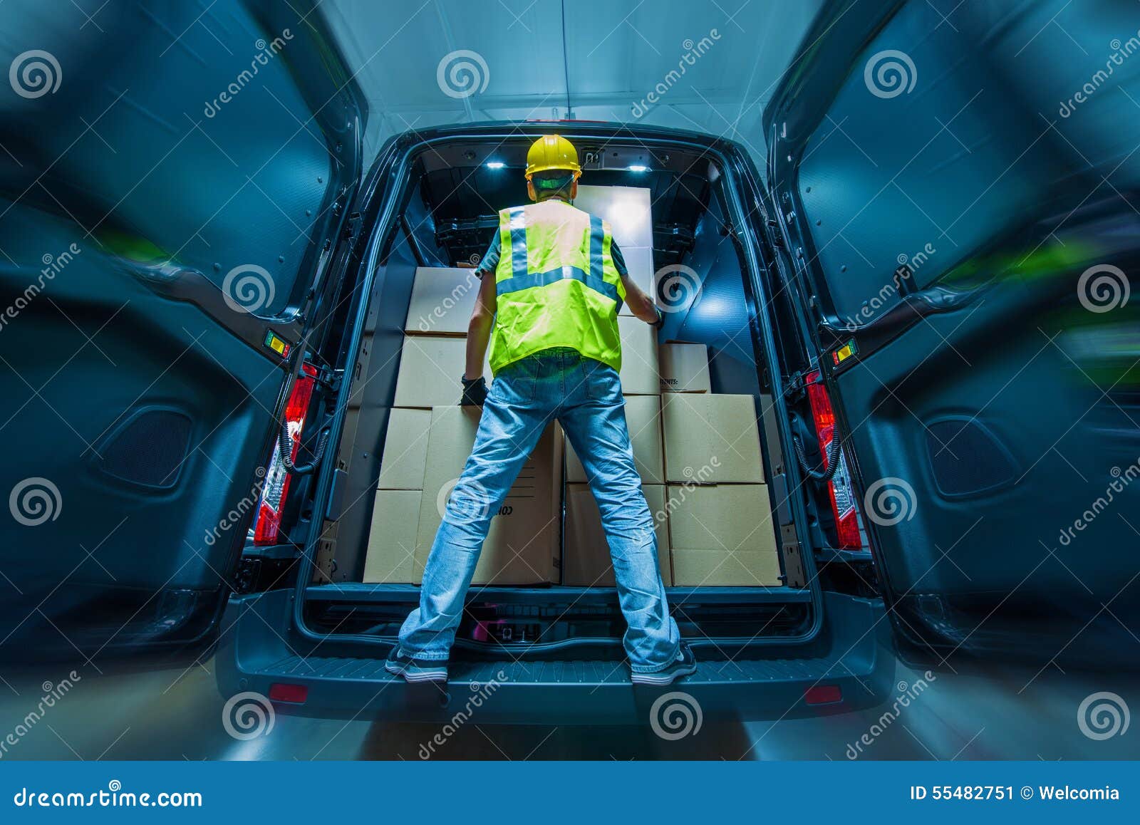 Cargo Van Loading stock image. Image of industry, parcel - 55482751