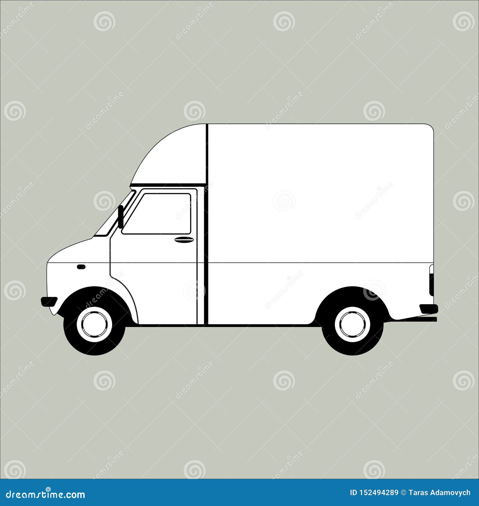 Cargo Van,vector Illustration, Lining Draw Stock Vector - Illustration ...