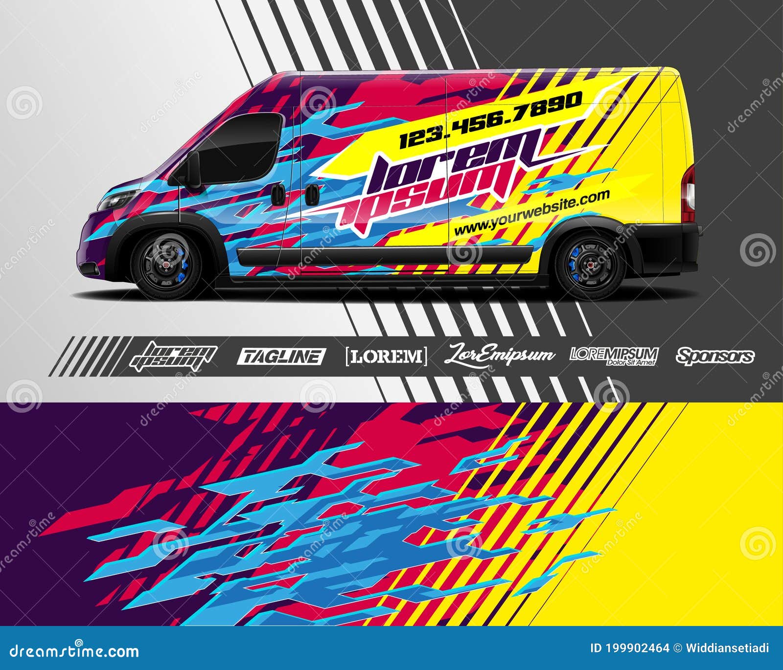 Cargo Van Wrap Designs. Graphic Abstract Stripe Racing Background Kit ...