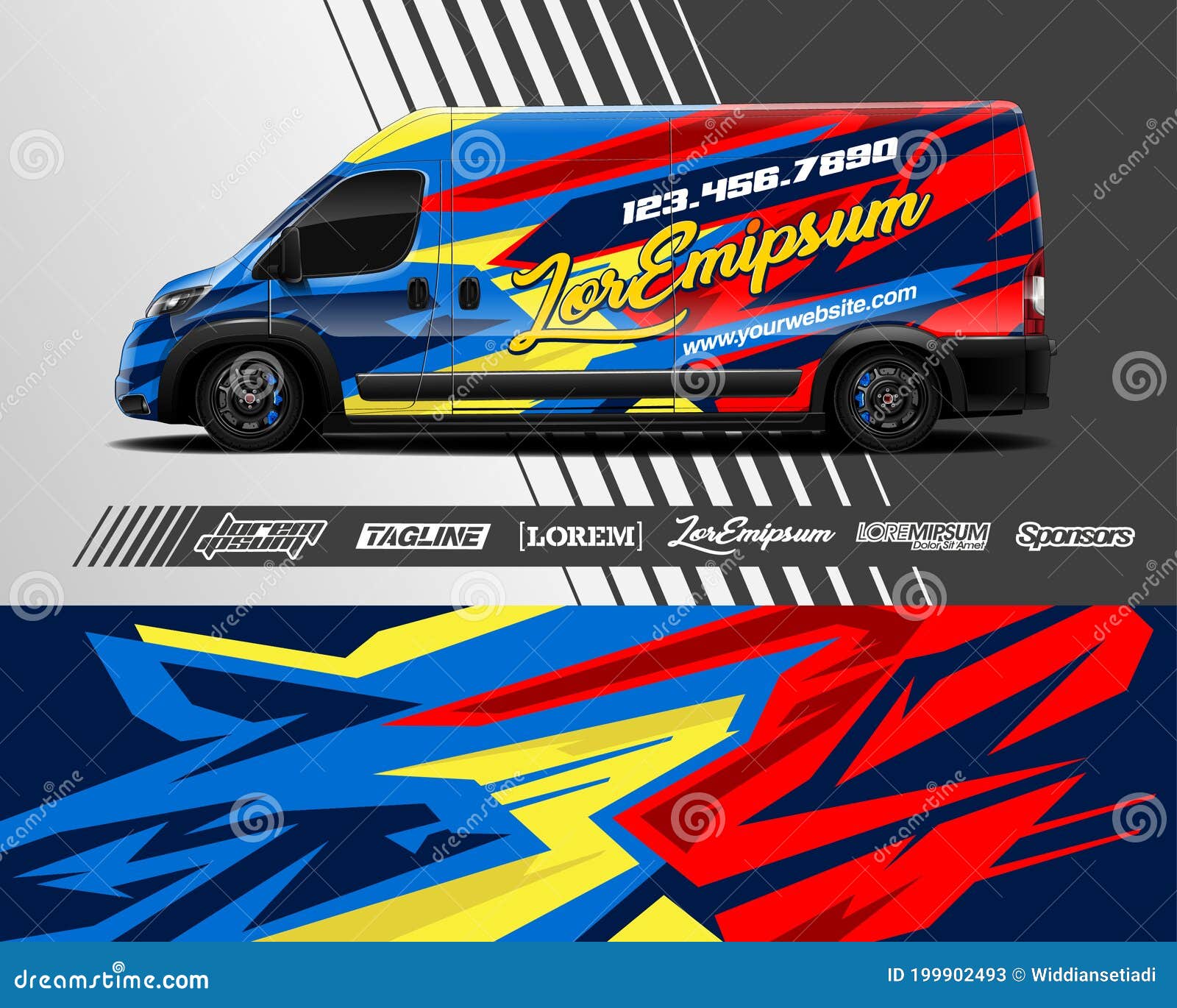 Cargo Van Wrap Designs. Graphic Abstract Stripe Racing Background Kit ...