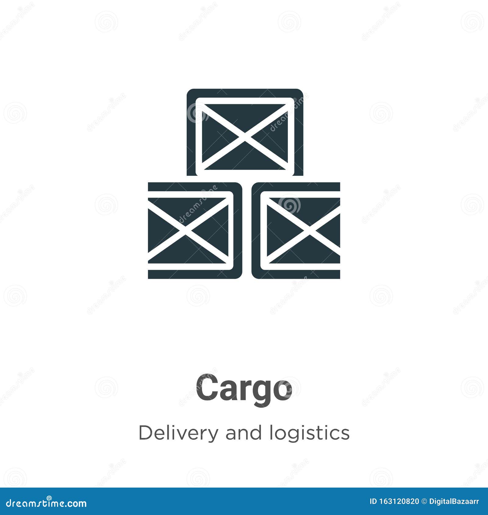 Cargo Vector Icon on White Background. Flat Vector Cargo Icon Symbol ...