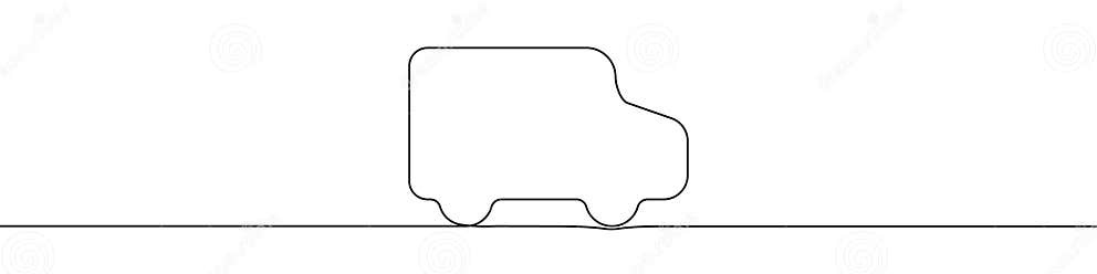Cargo Vehicle Icon Line Continuous Drawing Vector. One Line Cargo ...