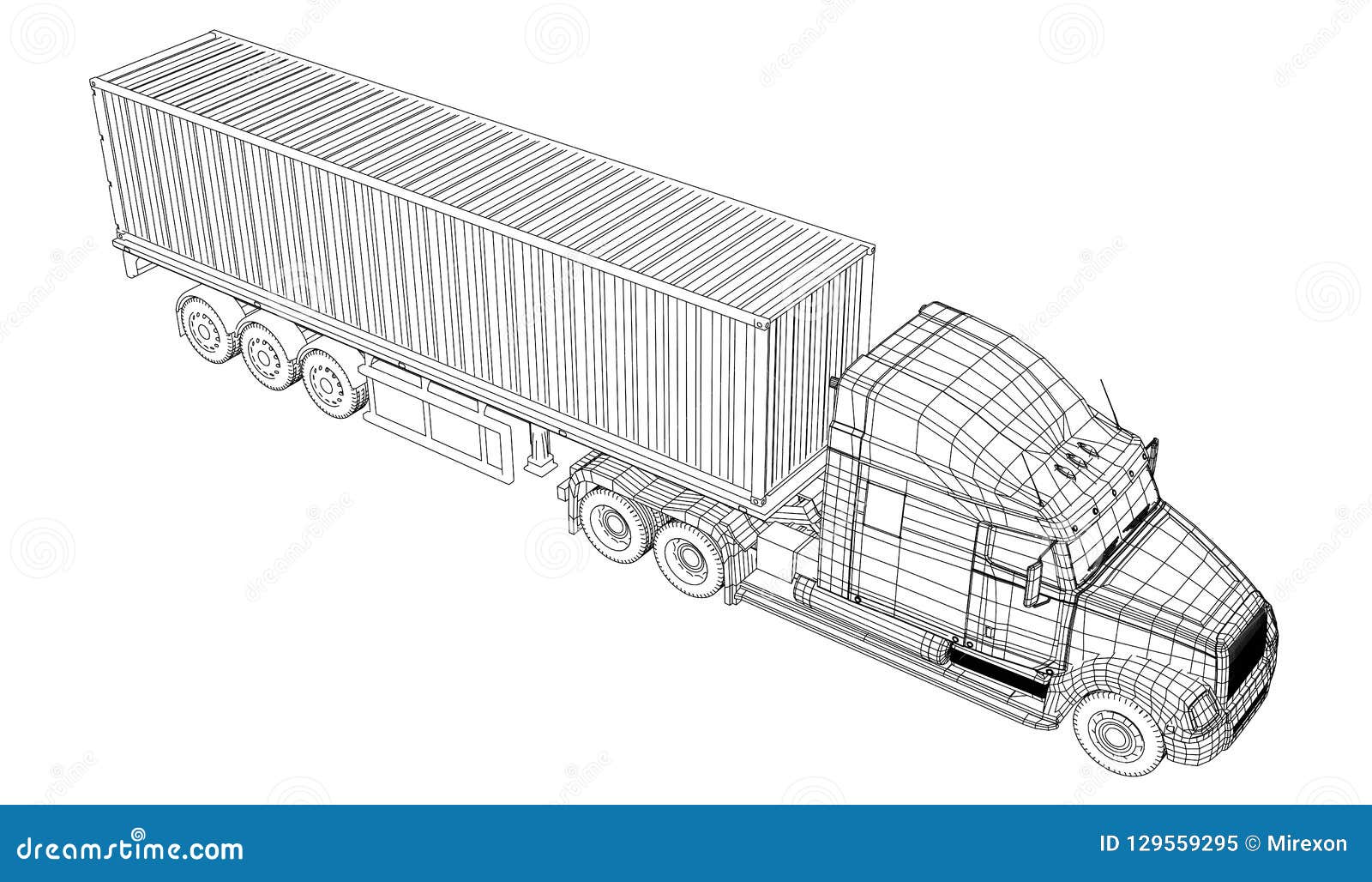 Cargo Vehicle. Wire-frame. EPS10 Format. Vector Created of 3d. Stock ...