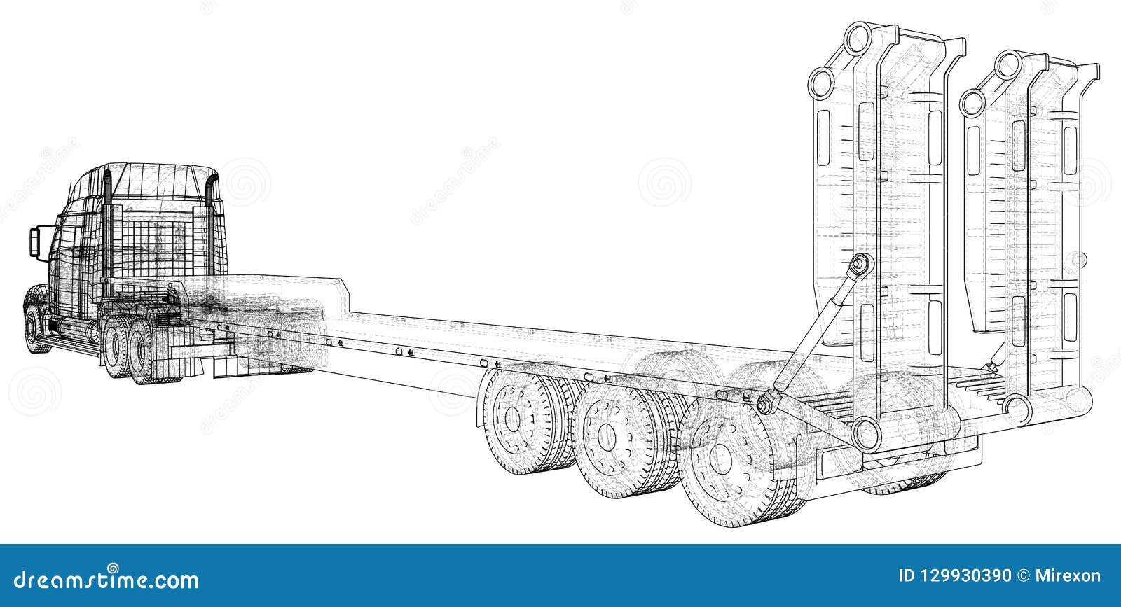 Cargo Vehicle. Wire-frame. EPS10 Format. Vector Created of 3d. Stock ...