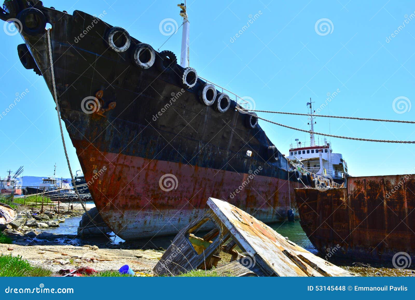 Cargo vessel for scrap stock photo. Image of rotting - 53145448