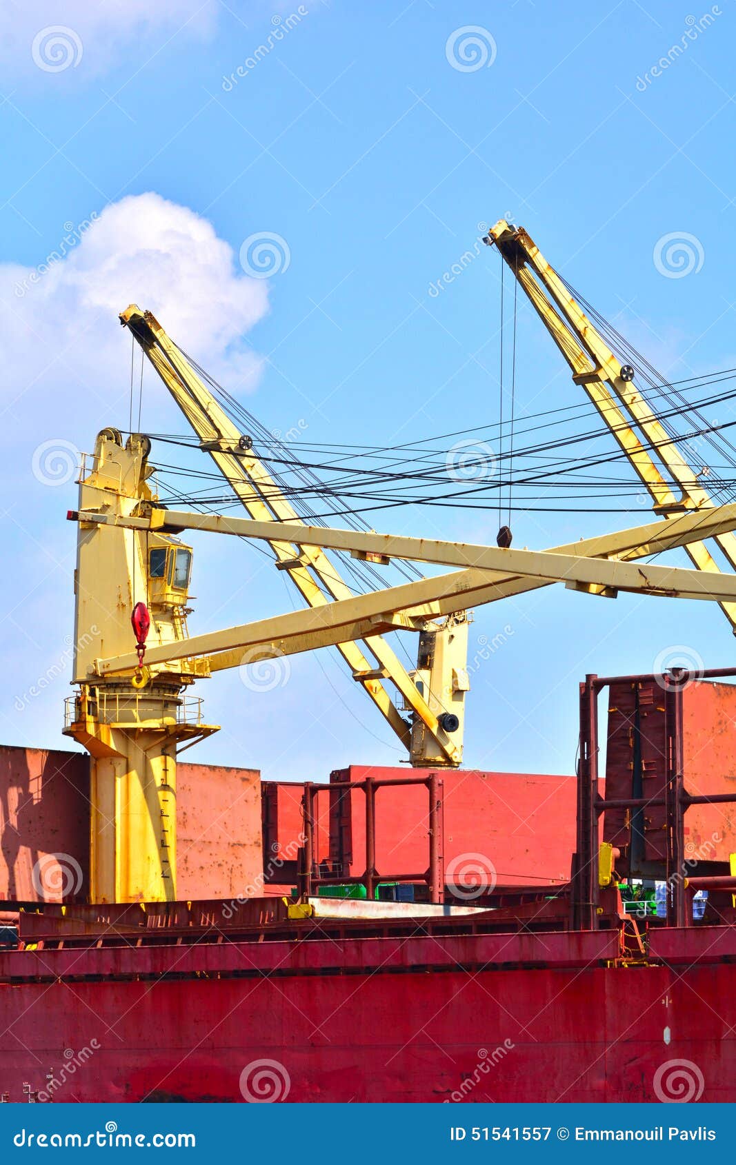 Cargo Vessels cranes stock image. Image of detail, offshore - 51541557