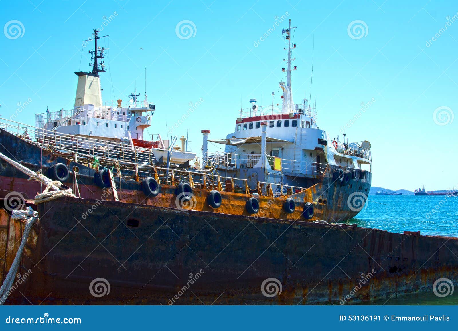 Cargo vessels for scrap stock image. Image of abandoned - 53136191