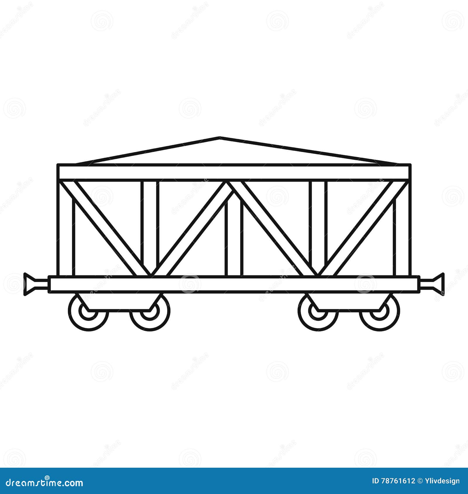 Cargo Wagon Icon, Outline Style Stock Vector - Illustration of railroad ...