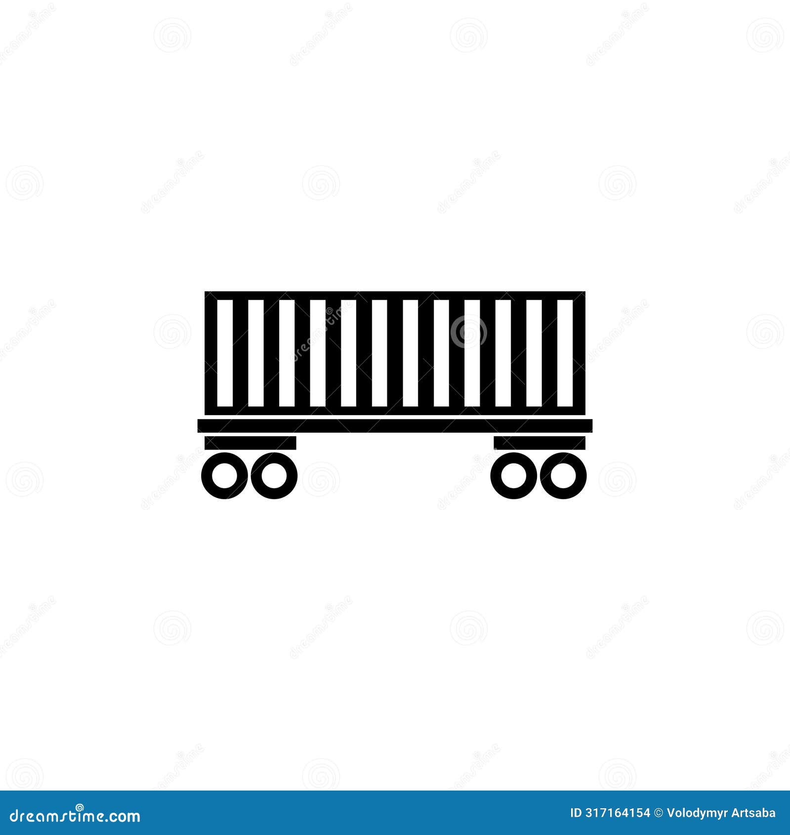 Cargo Wagon, Rail Car Flat Vector Icon Stock Vector - Illustration of ...