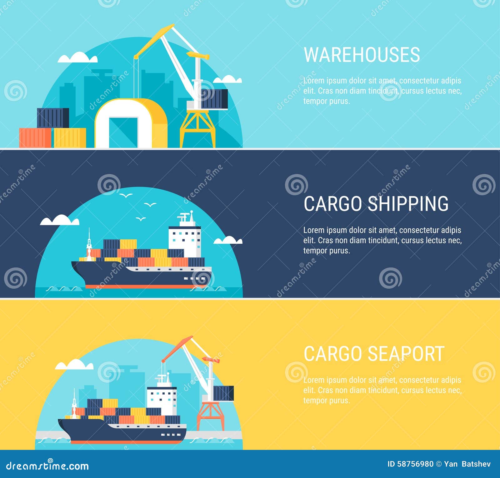 Shipping, Transportation Logo Or Label. Cargo Transport, Delivery Set ...