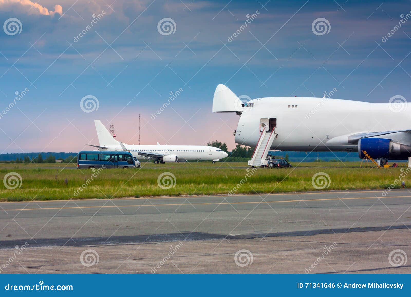 Cargo wide-body aircraft stock photo. Image of nose, freight - 71341646