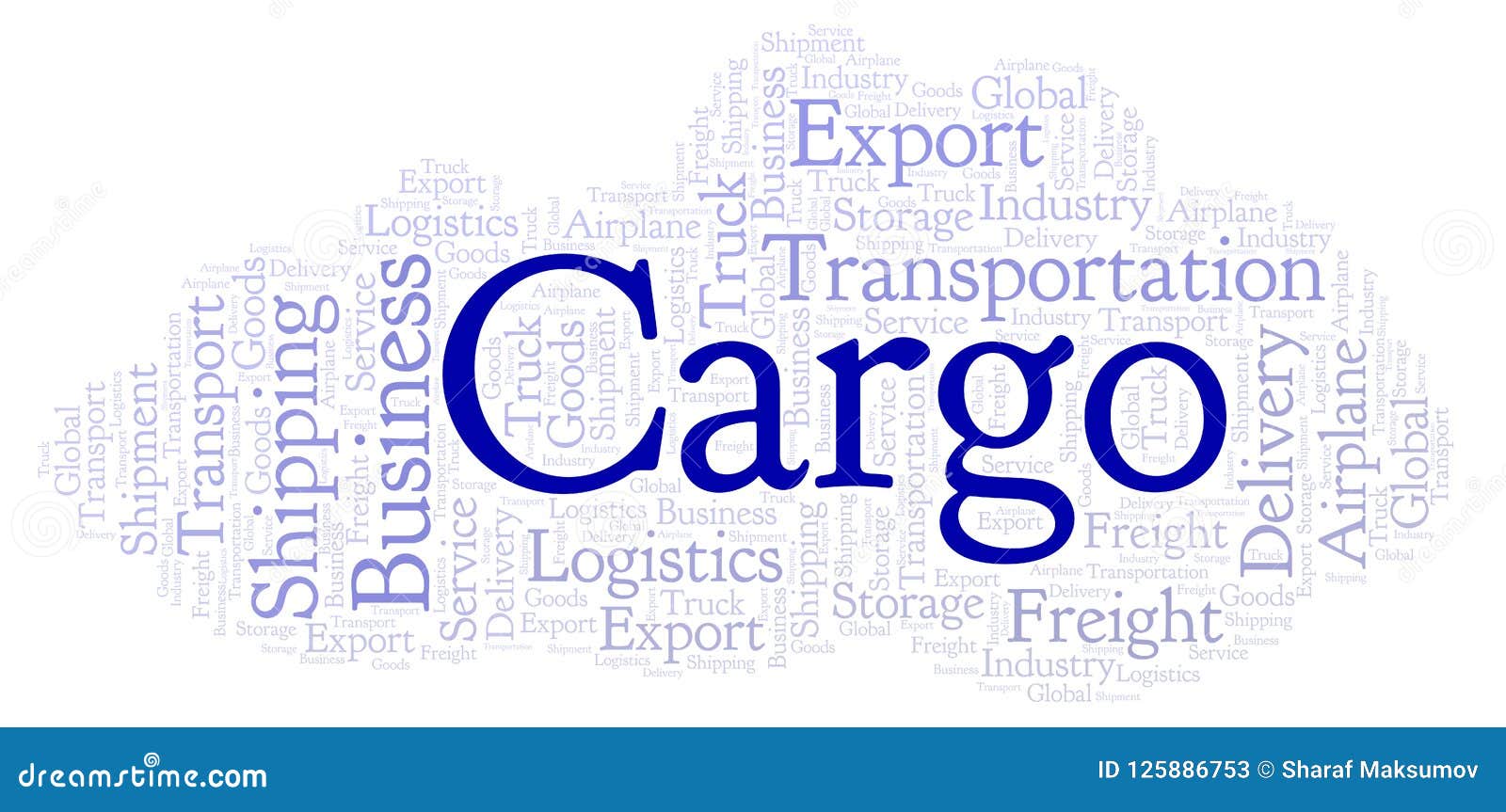 Cargo word cloud. stock illustration. Illustration of word - 125886753