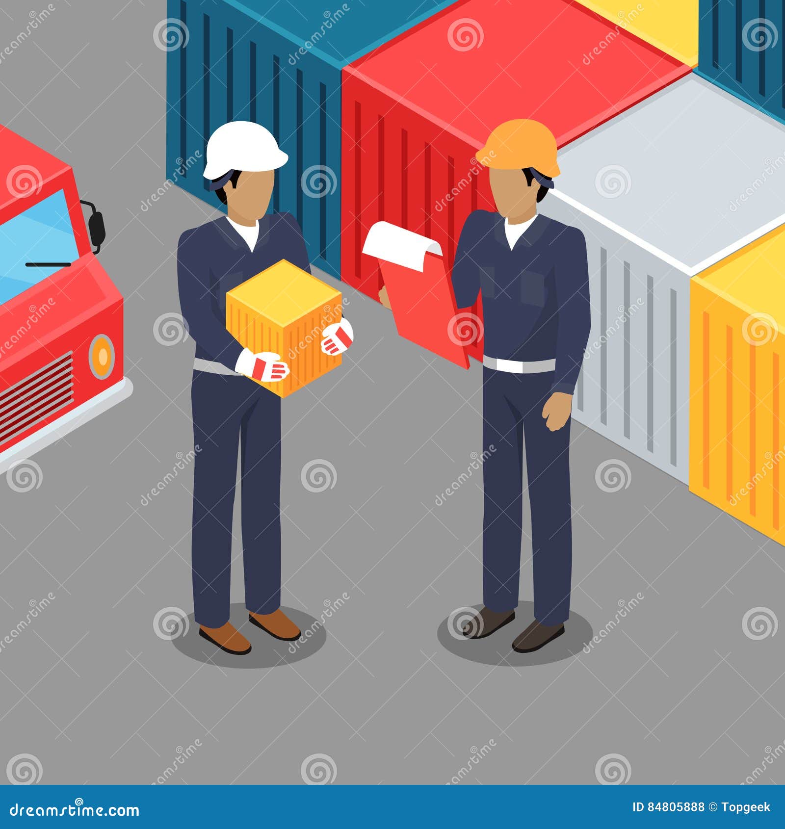 Warehouse Inspector Holding A Clipboard, Checking Package Details For ...