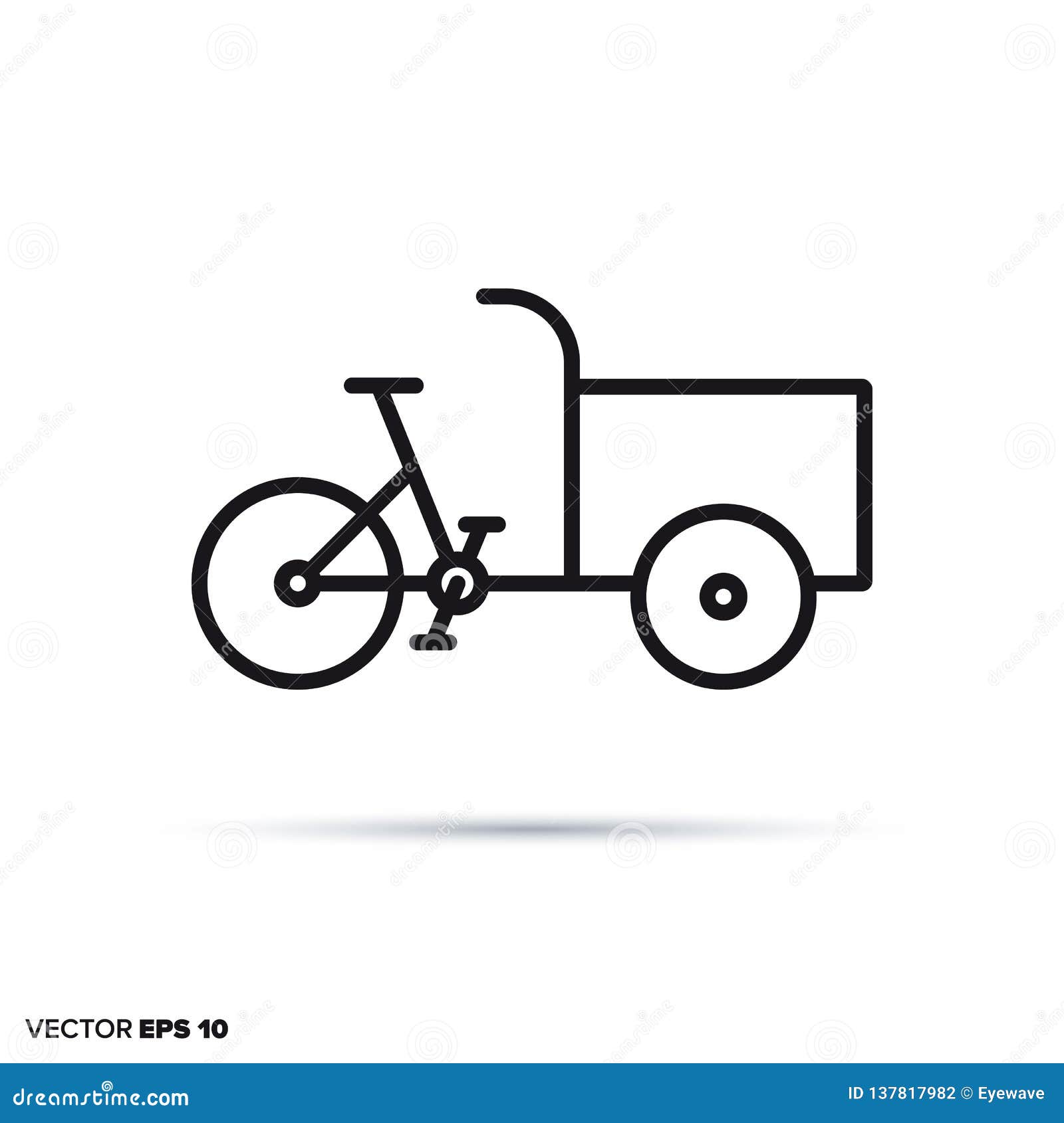 Cargobike vector line icon stock vector. Illustration of line - 137817982