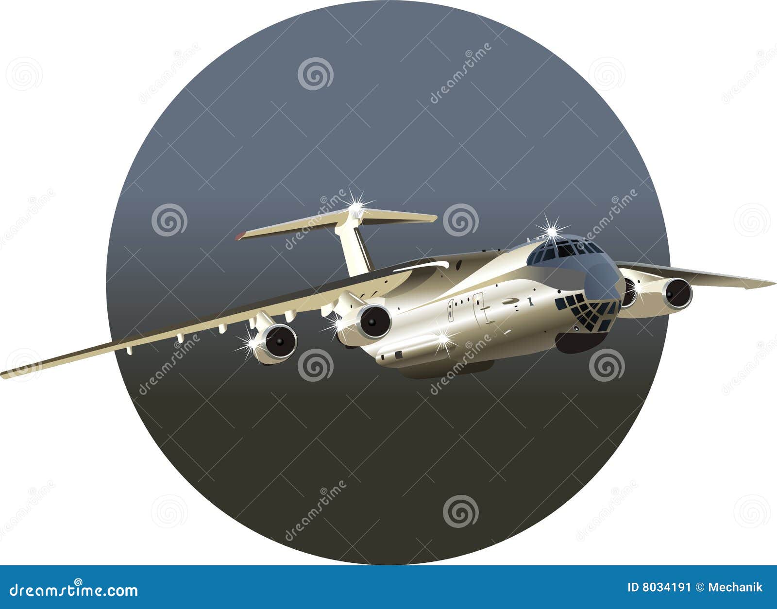 Carguero Comercial IL-76 Del Vector Ilustración del Vector ...