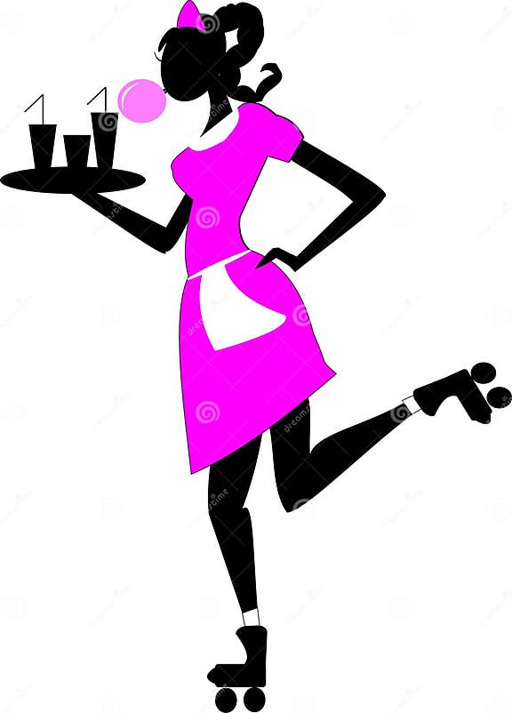 Carhop waitress stock vector. Illustration of cars, soda - 20783944