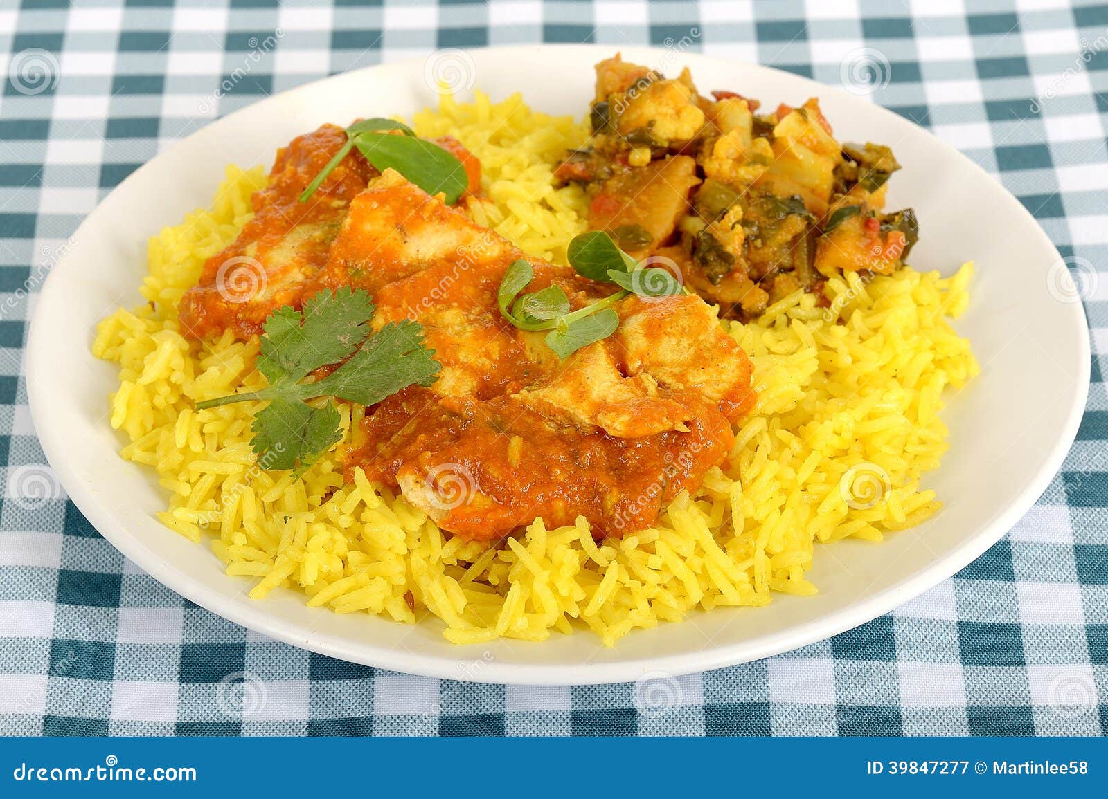 Cari De Madras De Poulet Avec Du Riz D'un Plat Image stock - Image du ...