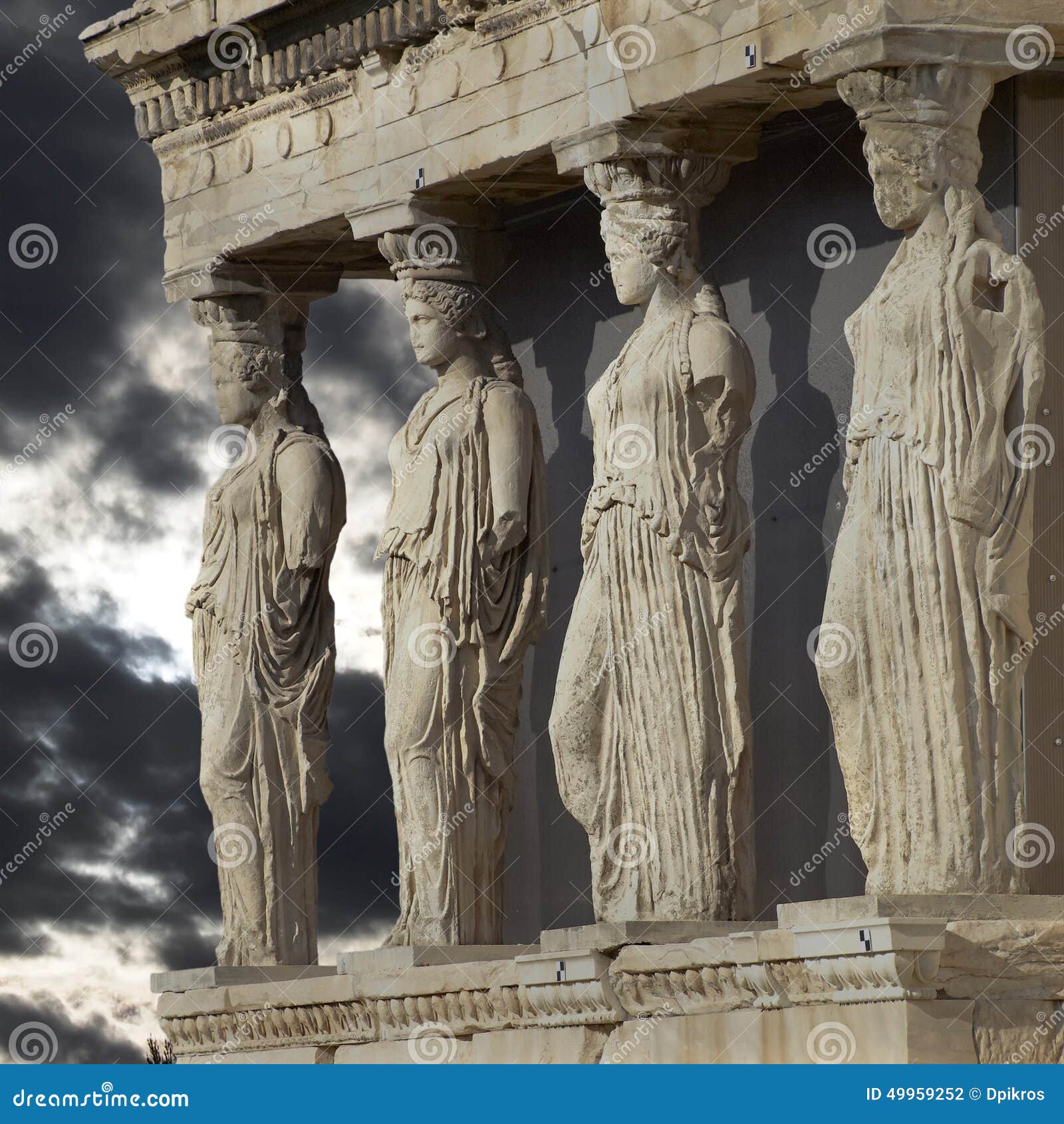 Cariatidi, Acropoli Di Atene, Grecia Fotografia Stock - Immagine di ...