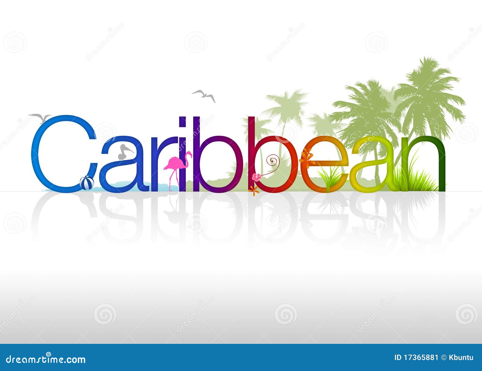 Caribbean stock illustration. Illustration of trees, beach - 17365881