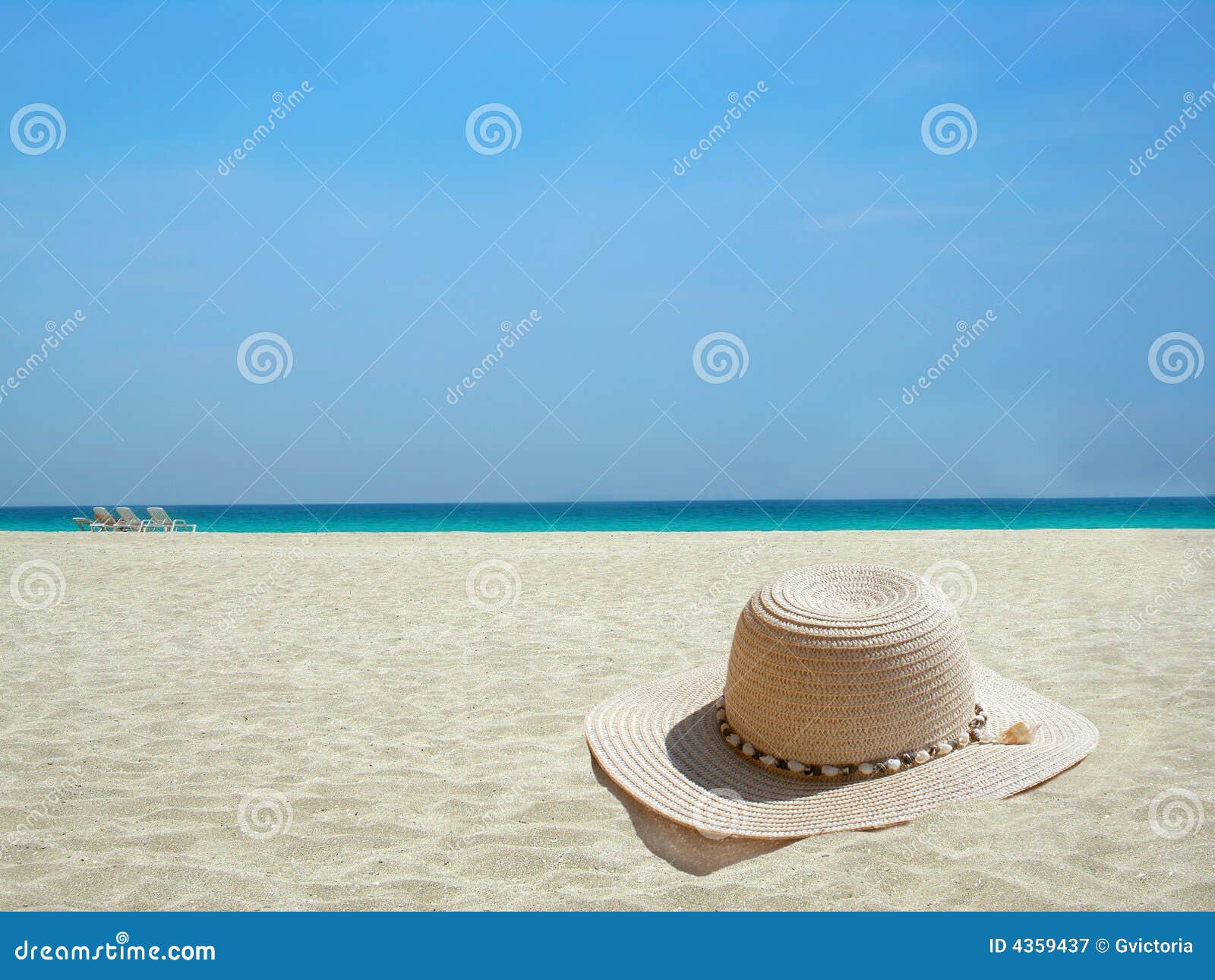 Caribbean beach hat stock image. Image of shells, escape - 4359437