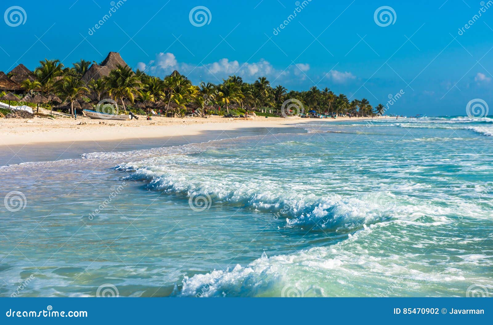 Caribbean Beach Panorama, Tulum, Mexico Editorial Photography - Image ...