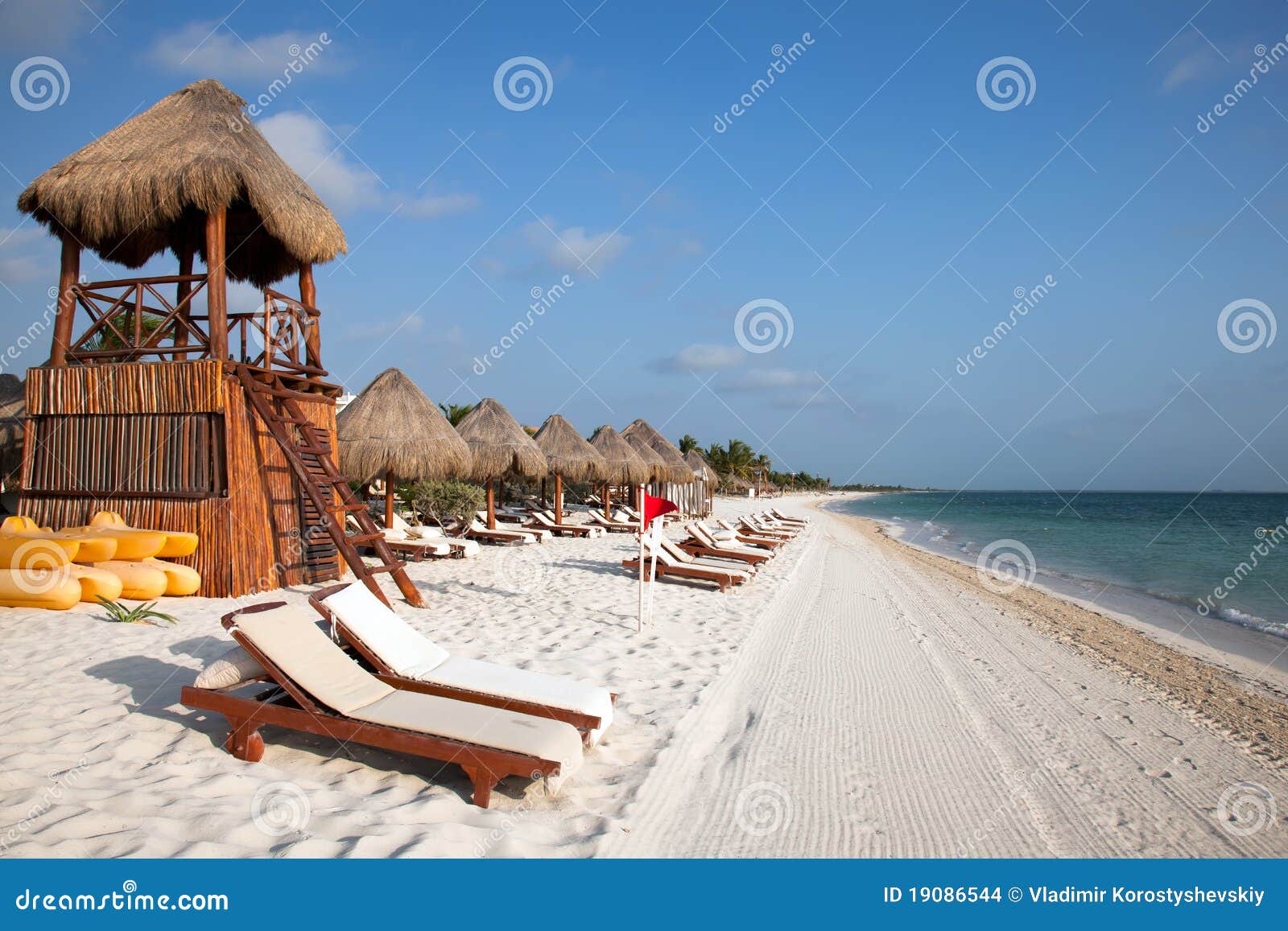 Caribbean beach scene stock photo. Image of idyllic, hotel - 19086544