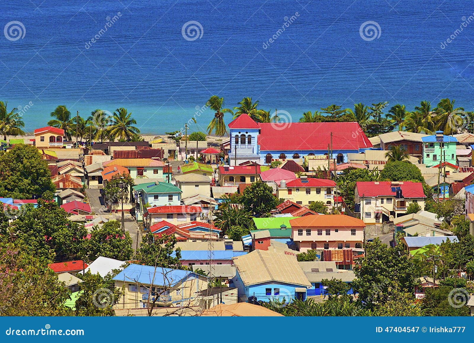Caribbean city - St Lucia stock image. Image of vista - 47404547