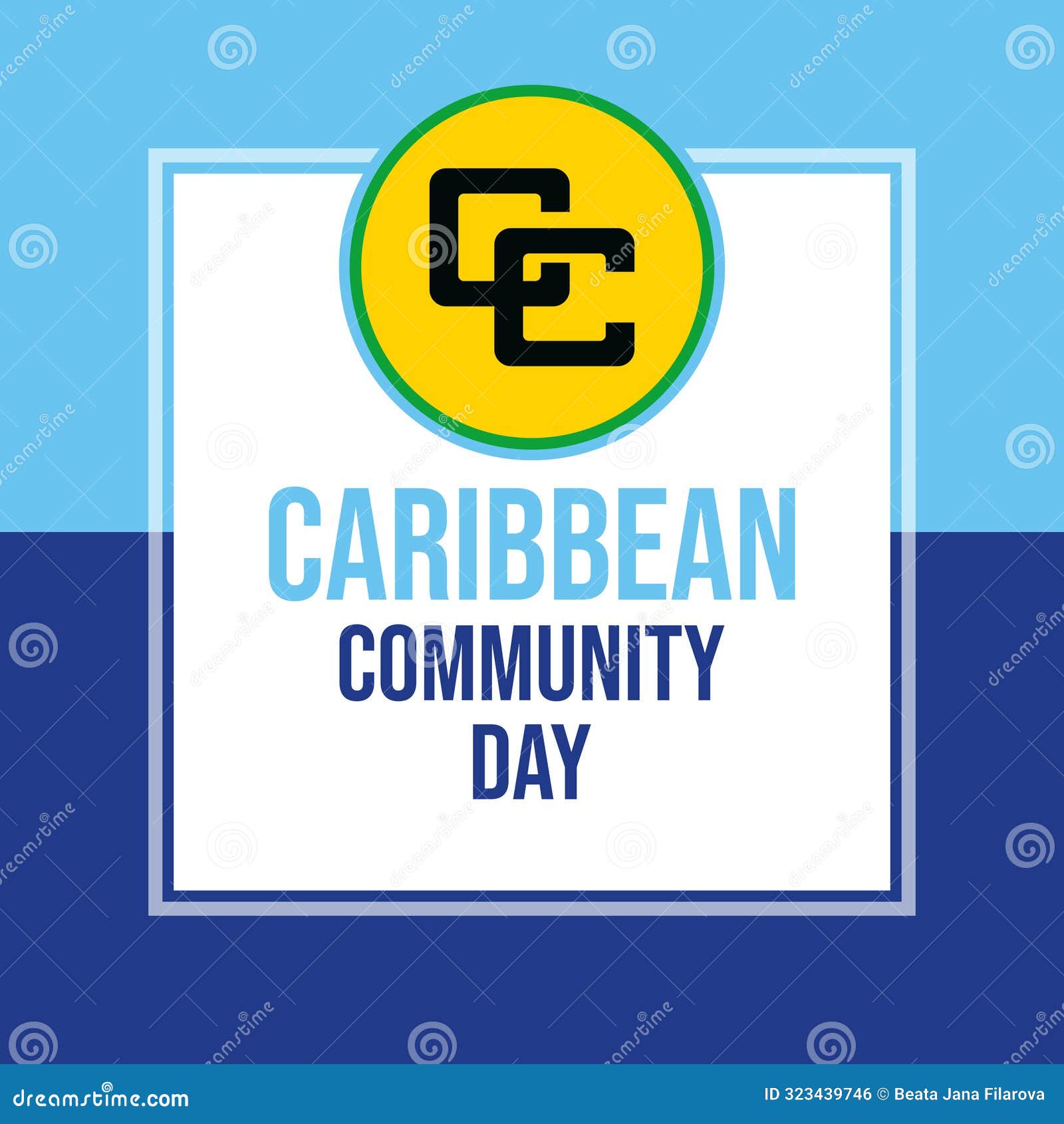 Caribbean Community Day Poster Vector Illustration Stock Vector ...