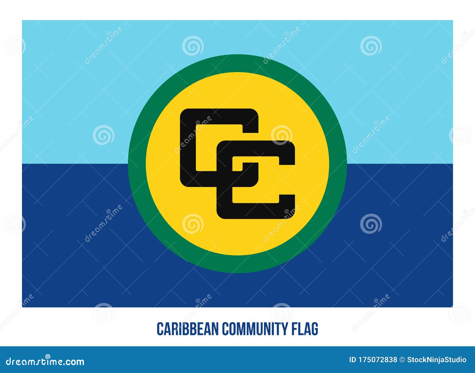 Caribbean Community Flag Vector Illustration on White Background ...