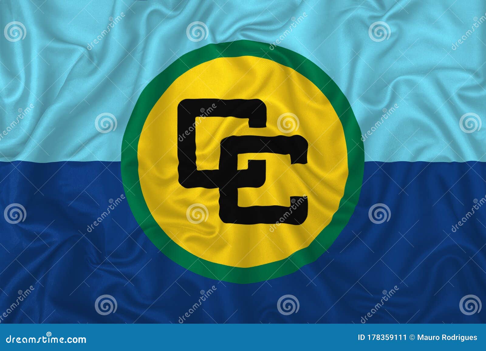 Caribbean Community Flag Waving Vector Illustration On White Background ...