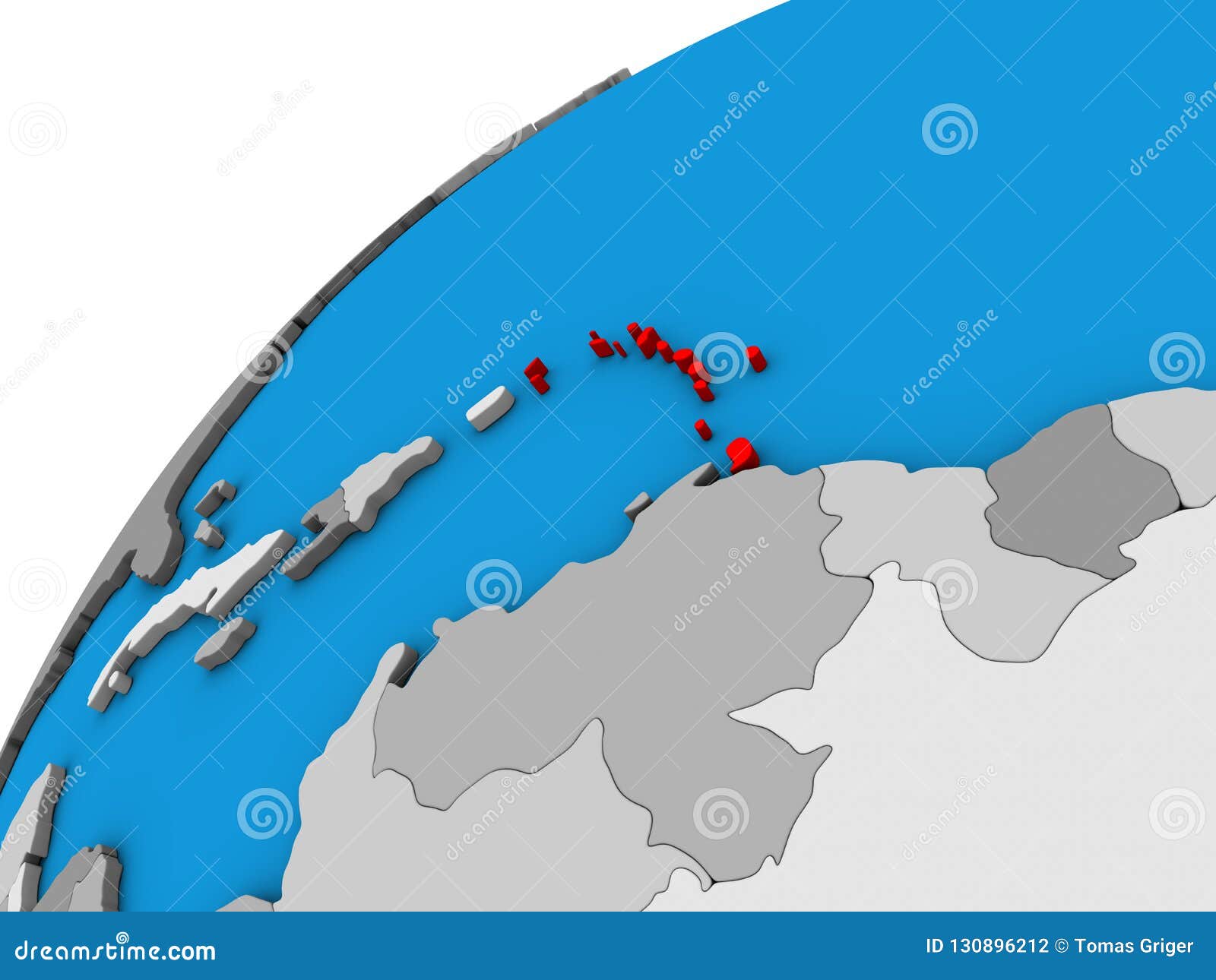 Caribbean on 3D globe stock illustration. Illustration of martinique ...