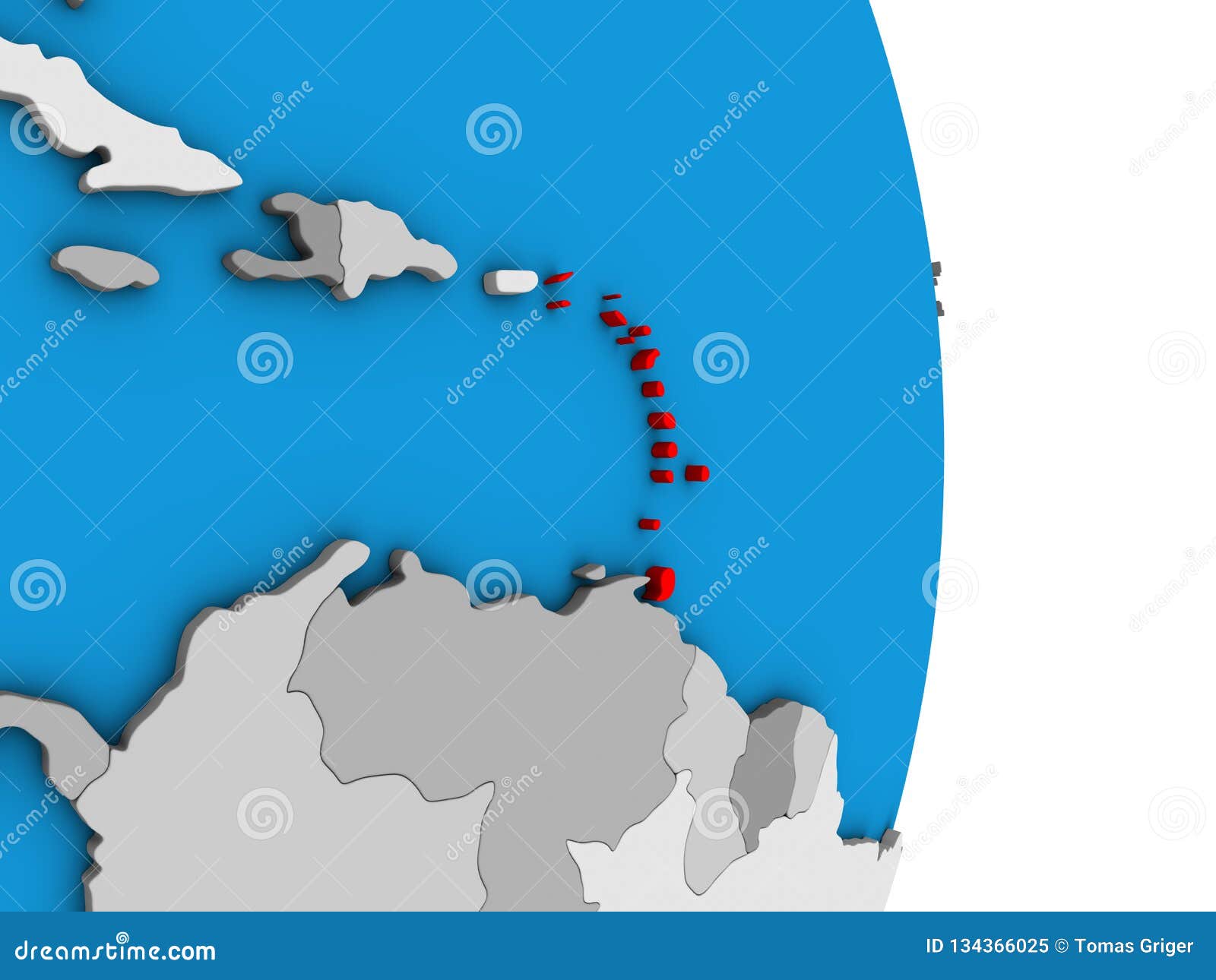 Caribbean on 3D globe stock illustration. Illustration of america ...