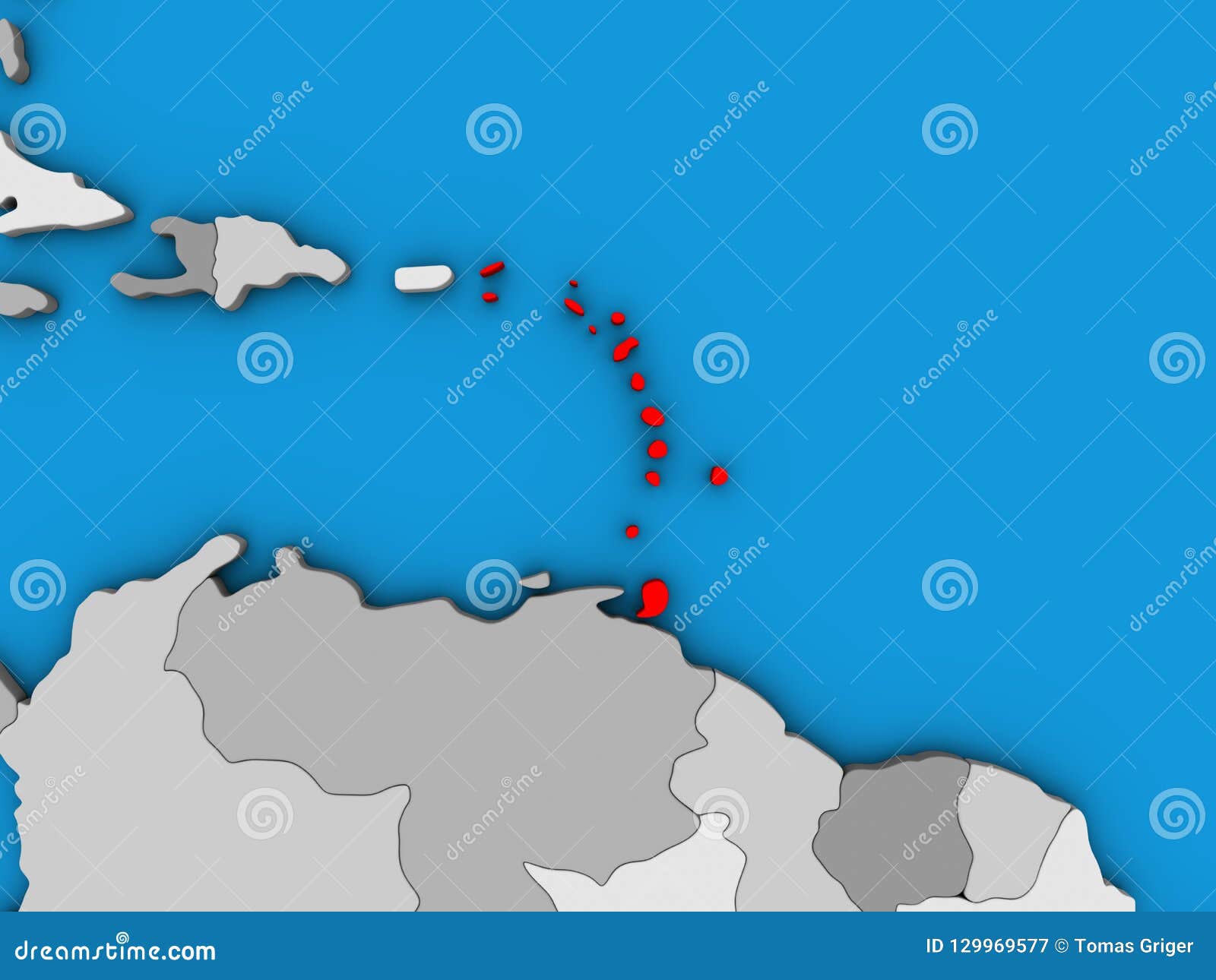 Caribbean on 3D map stock illustration. Illustration of cayman - 129969577