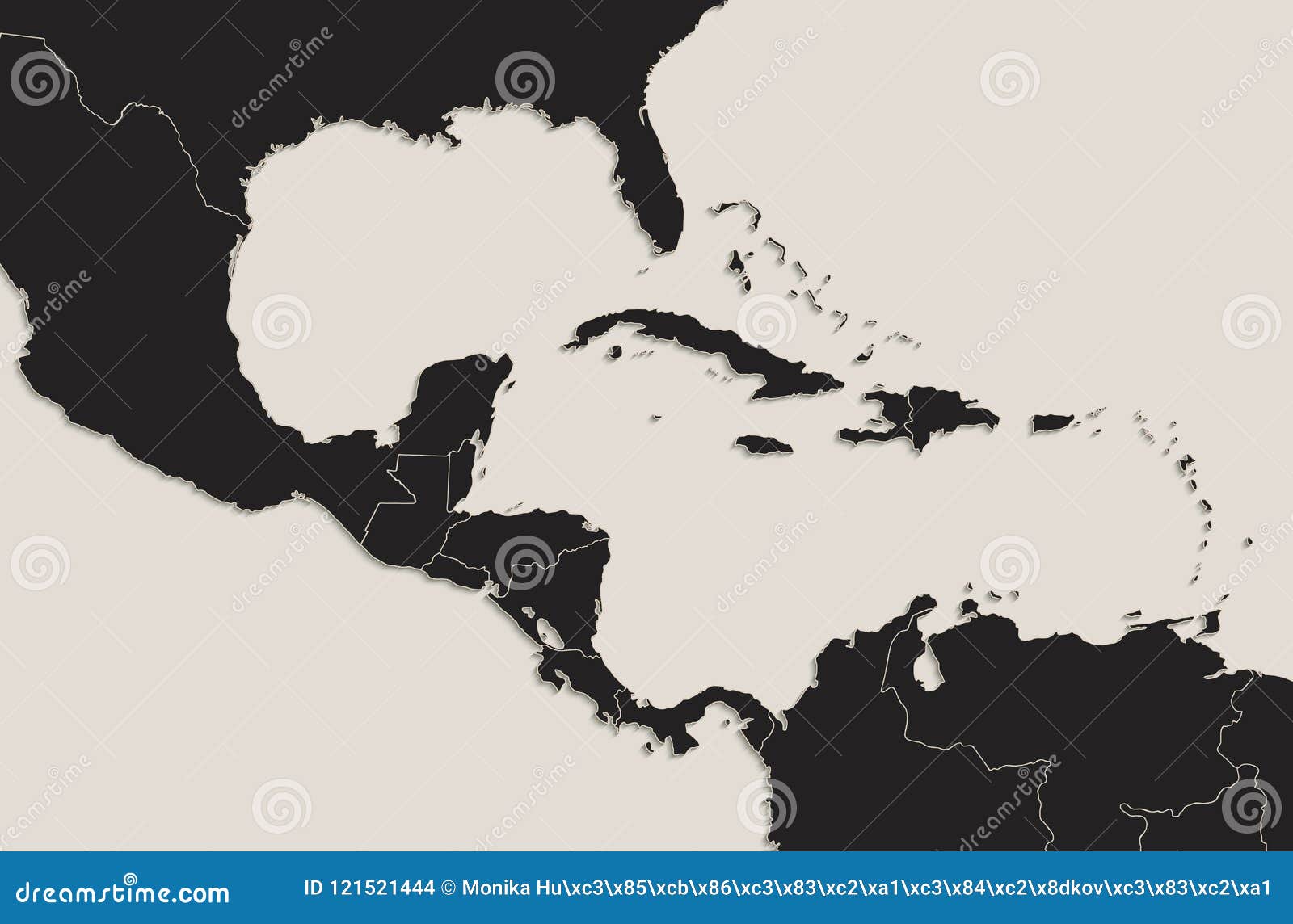 Central America Map - 4 Bright Color Scheme. High Detailed Political ... Central America Map - 4 Bright Color Scheme. High Detailed Political ...