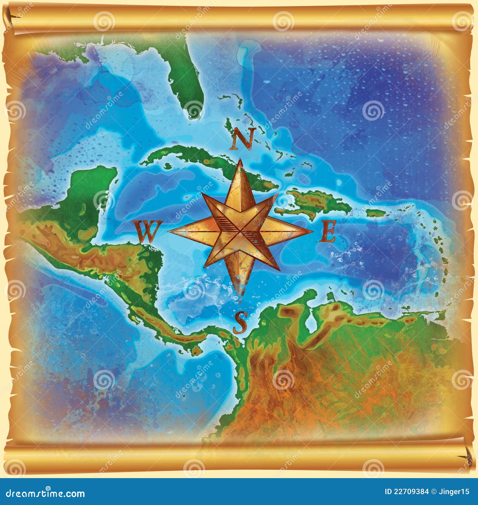 Caribbean Islands Map Vector, Isolated On White Background. Black Map ...